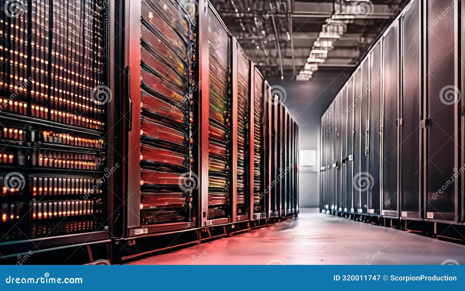 Data Center Server Room Aisle Stock Image - Image of connectivity ...