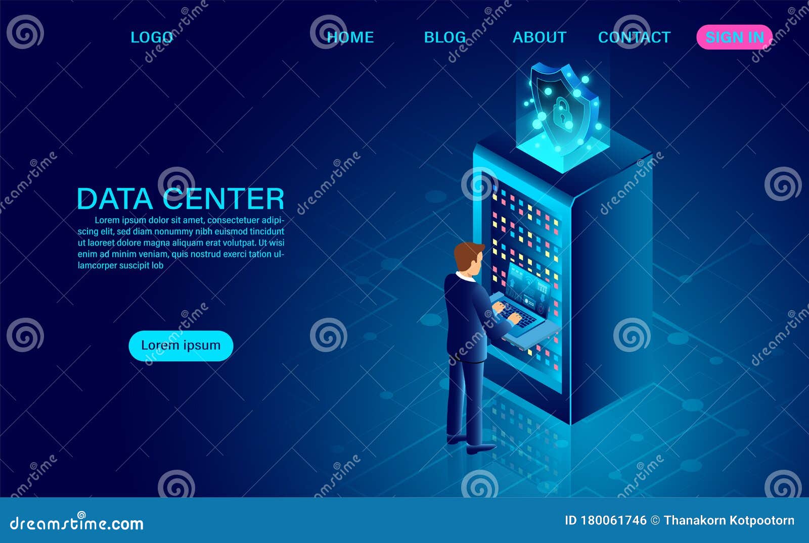 Data Center Server Room and Big Data Processing Protecting Data ...
