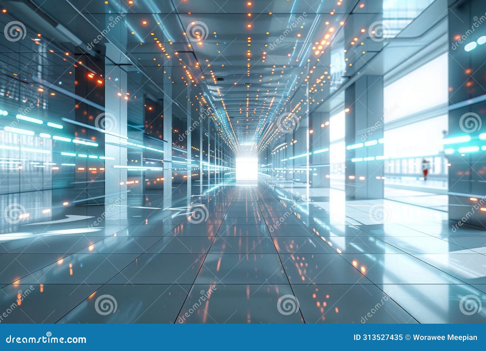 Data Center Server Room. Futuristic Network Technology Background Stock ...