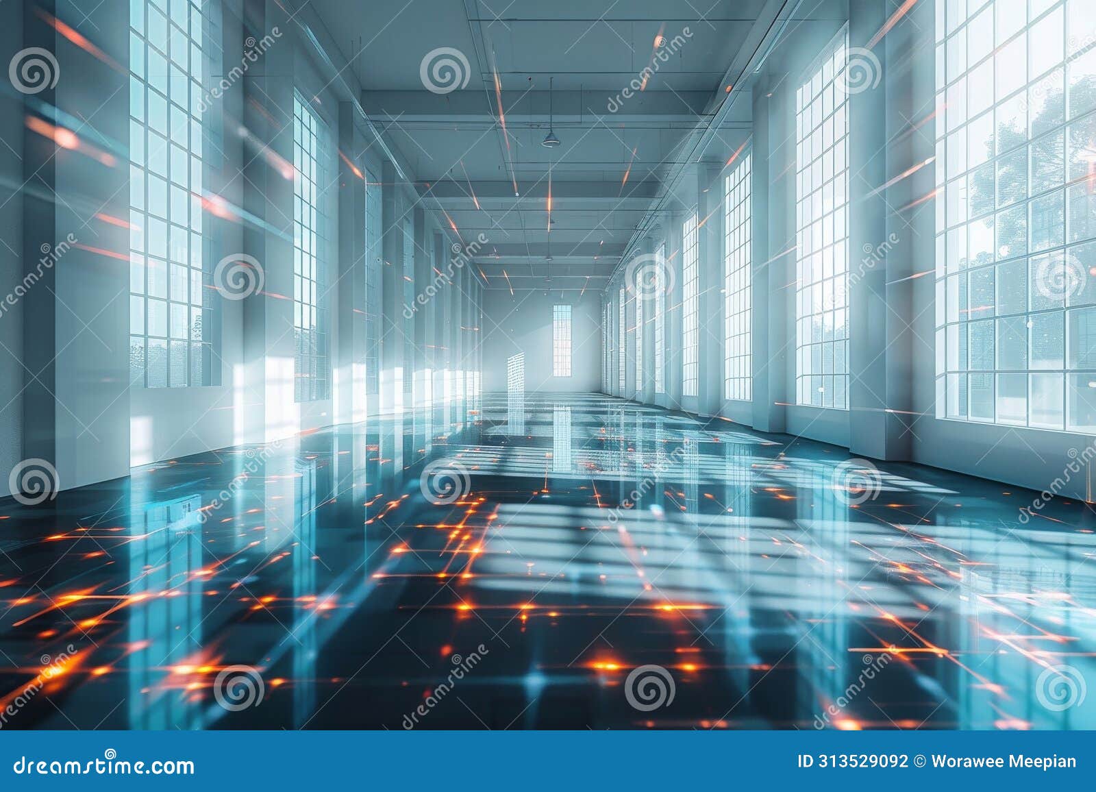 Data Center Server Room. Futuristic Network Technology Background Stock ...