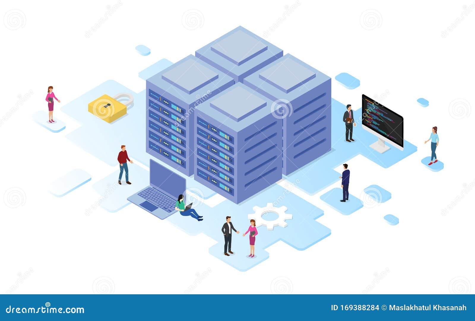 Data Center or Server Room Processing Data Operation with Security ...