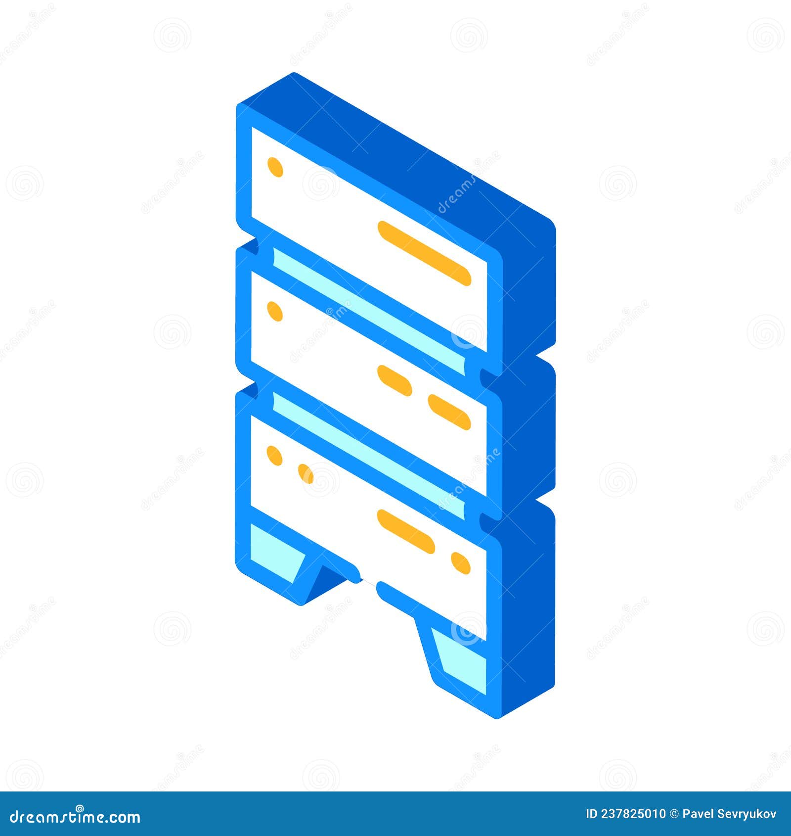 Data Center Server for Storage File Isometric Icon Vector Illustration ...