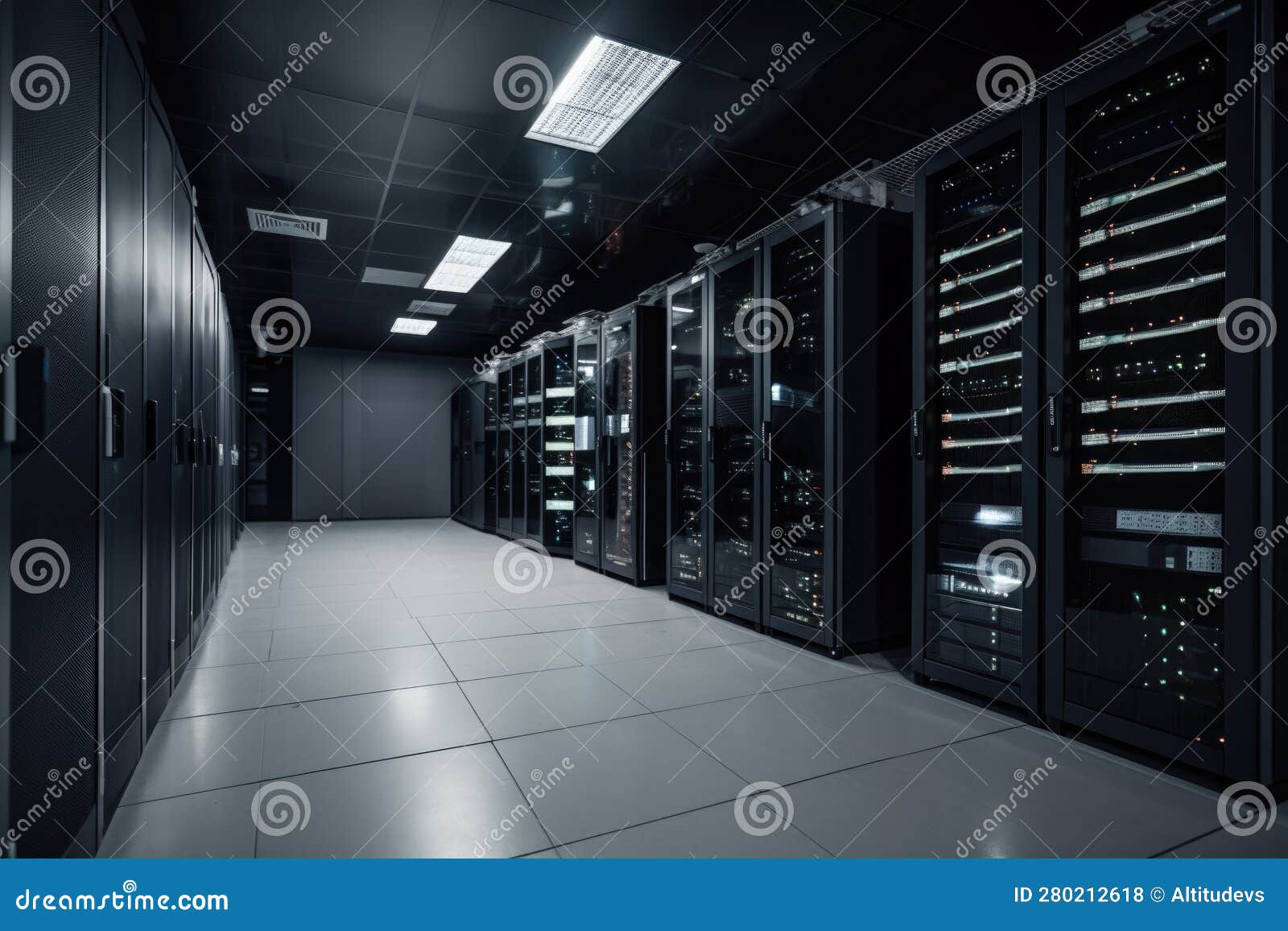 Data Center with Servers and Other Hardware, Ready for Operation Stock ...