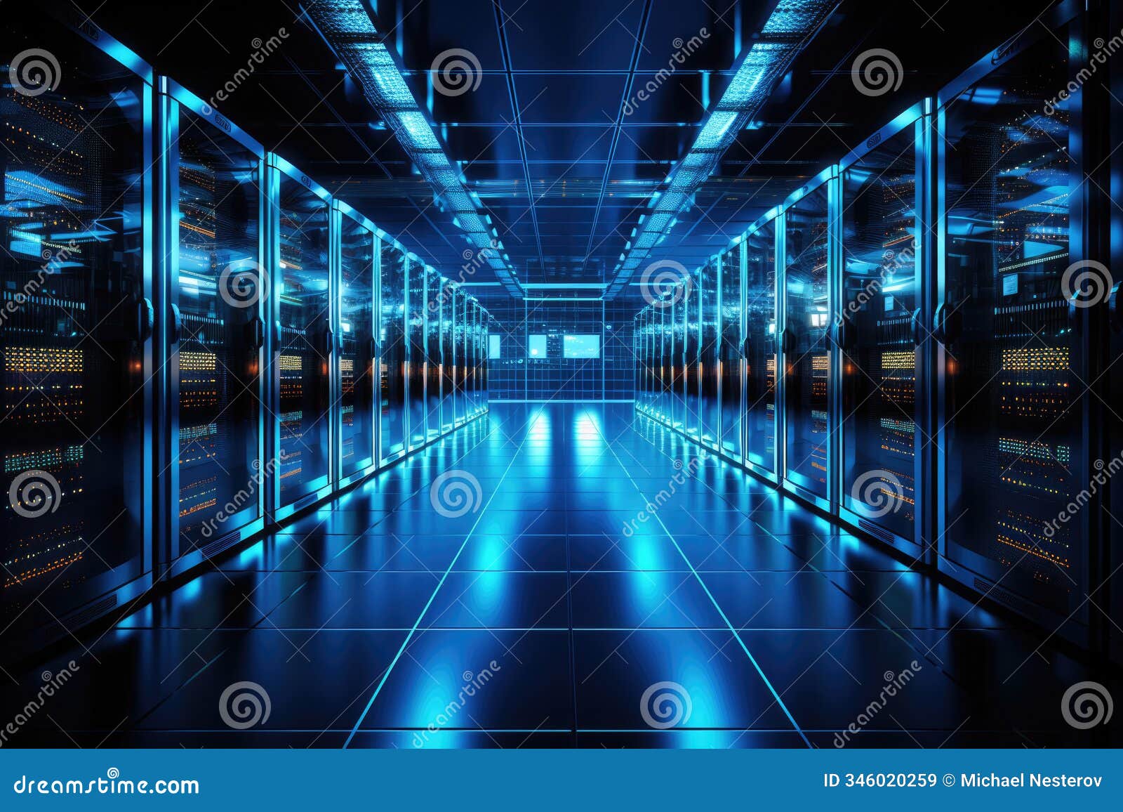 Data Center with Servers with Powerful Hardware Stock Image - Image of ...