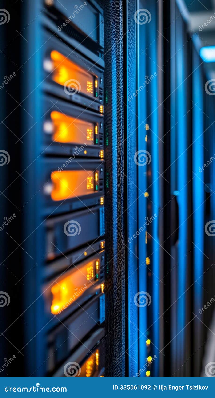 Data Center Storage in Blue and Orange Cybersecurity and Cloud ...