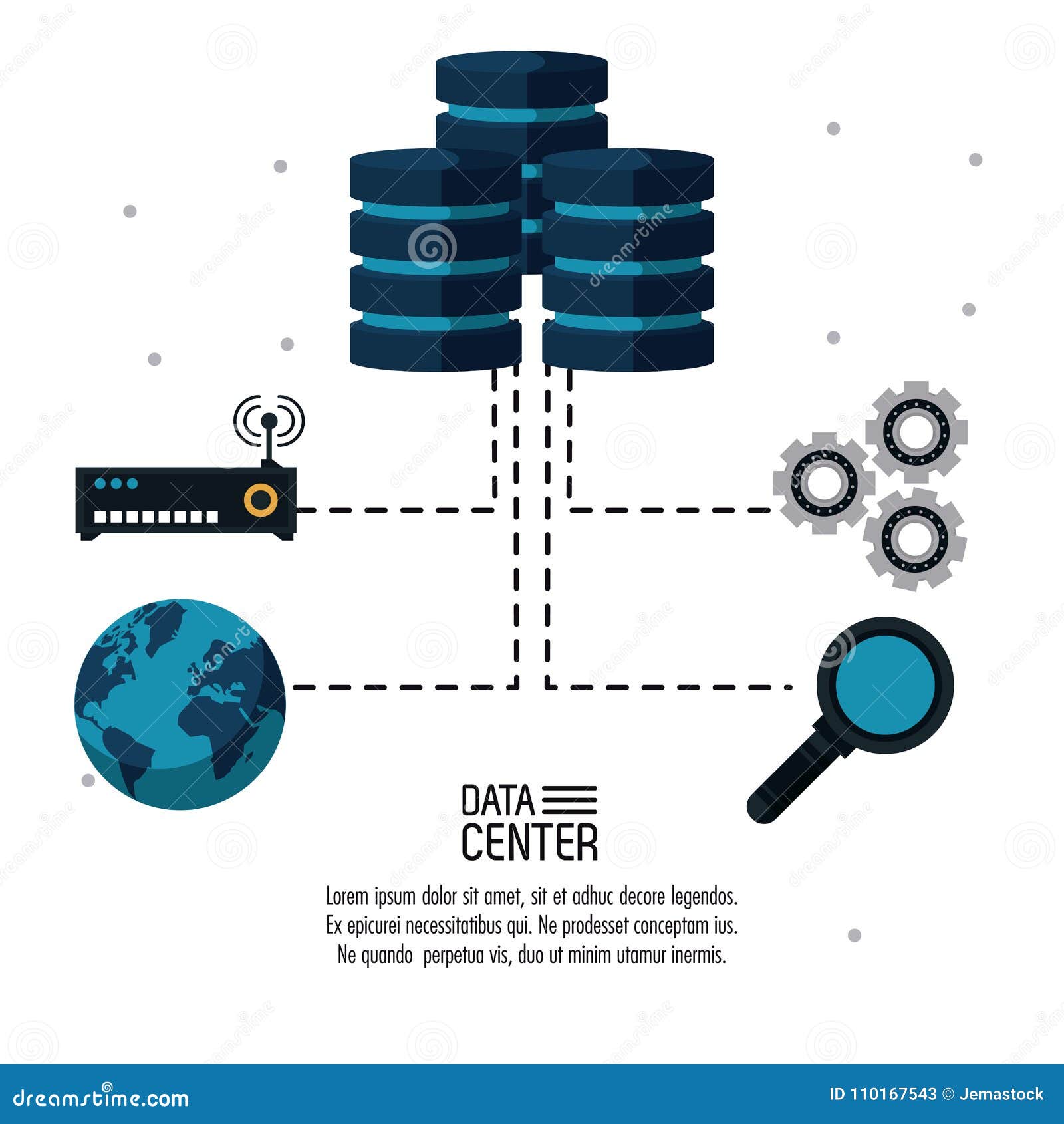 Data center storage stock vector. Illustration of data - 110167543