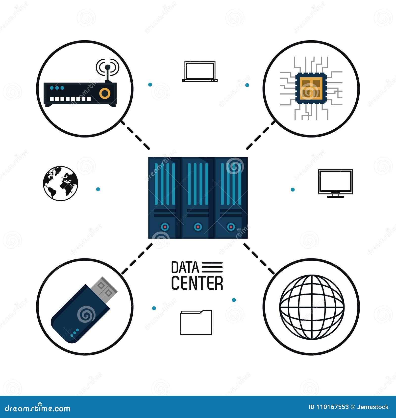 Data center storage stock vector. Illustration of application - 110167553