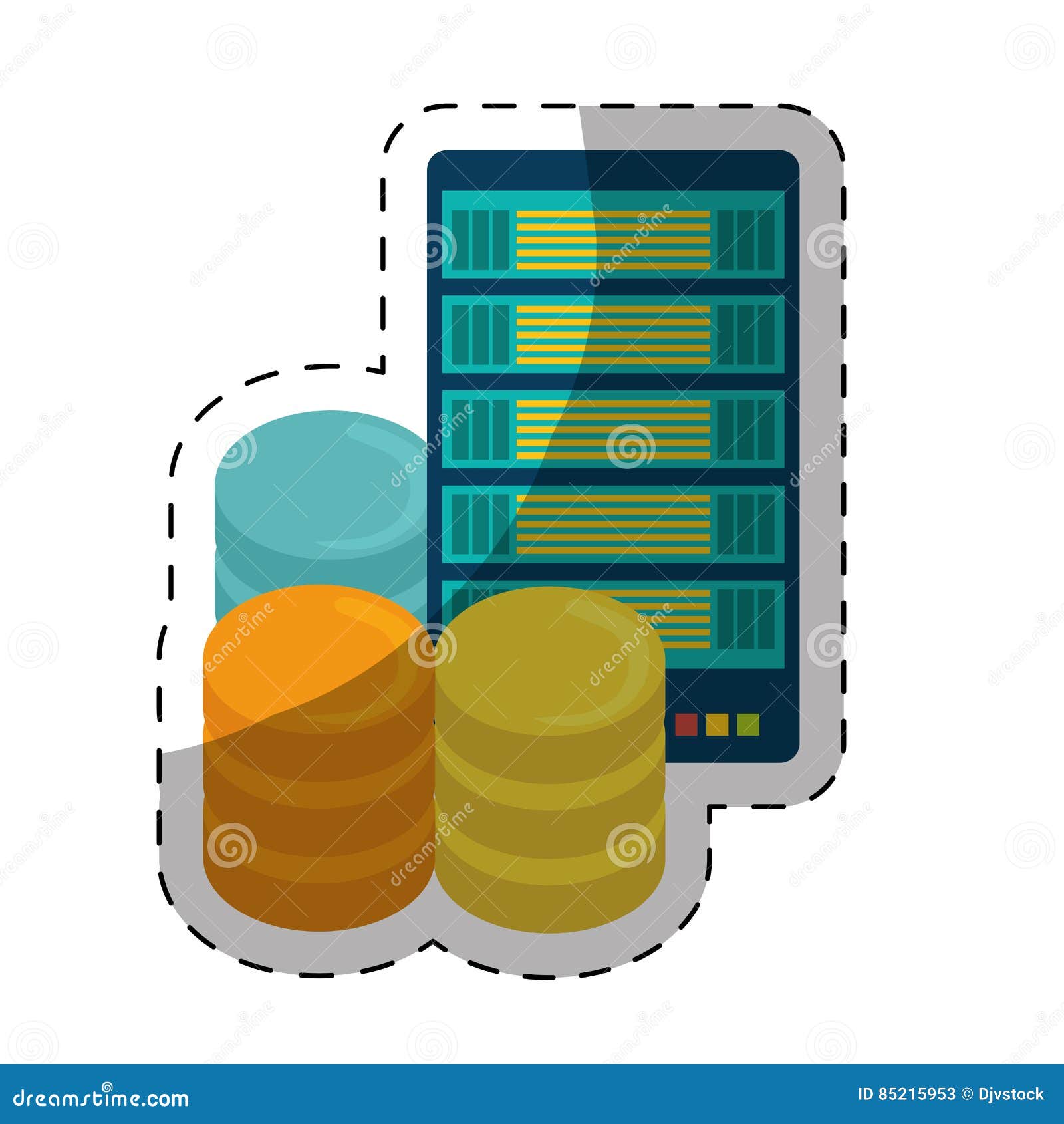 Data Center Storage Icon Image Stock Illustration - Illustration of ...