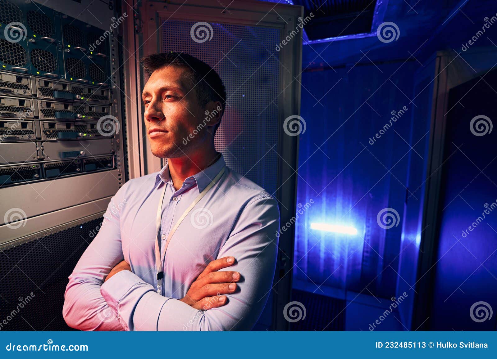 Data Center System Administrator Pondering Over Something Stock Image ...