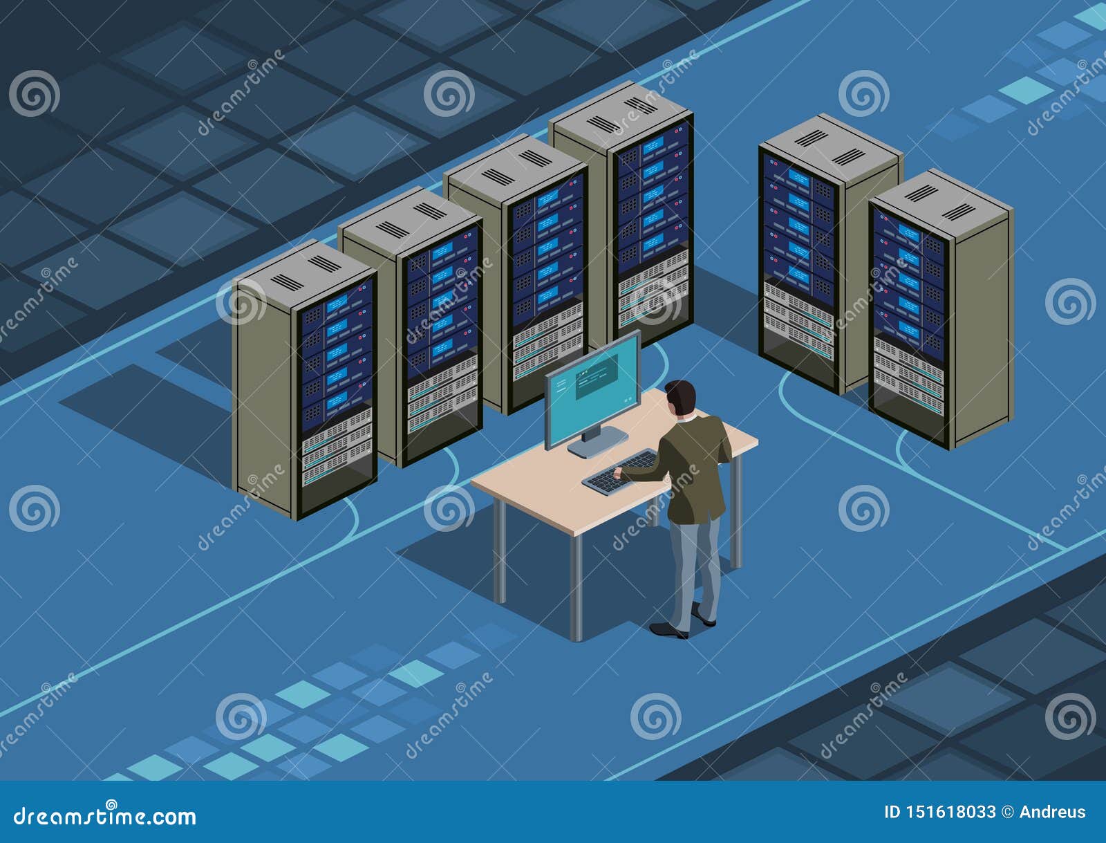 Data Center and System Administrator Stock Vector - Illustration of ... Data Center and System Administrator Stock Vector - Illustration of ...