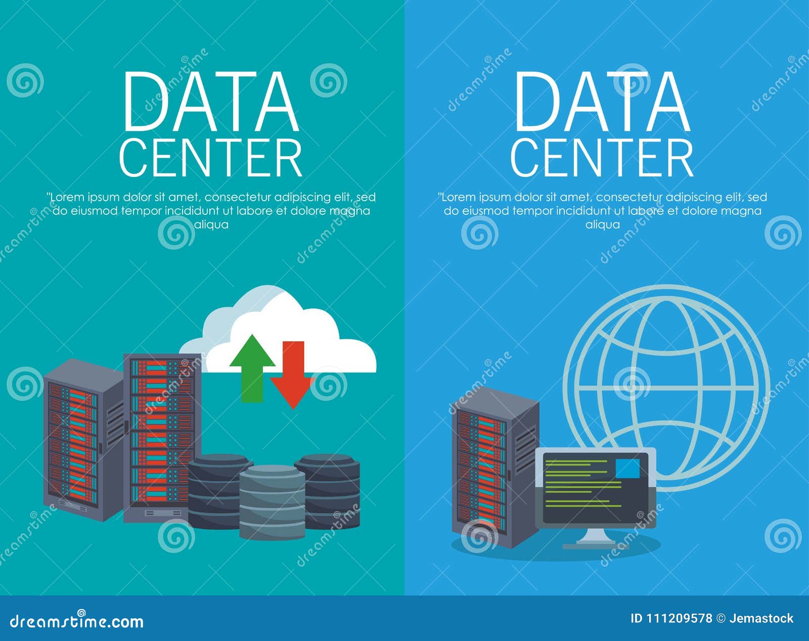 Data center technology stock vector. Illustration of engineer - 111209578
