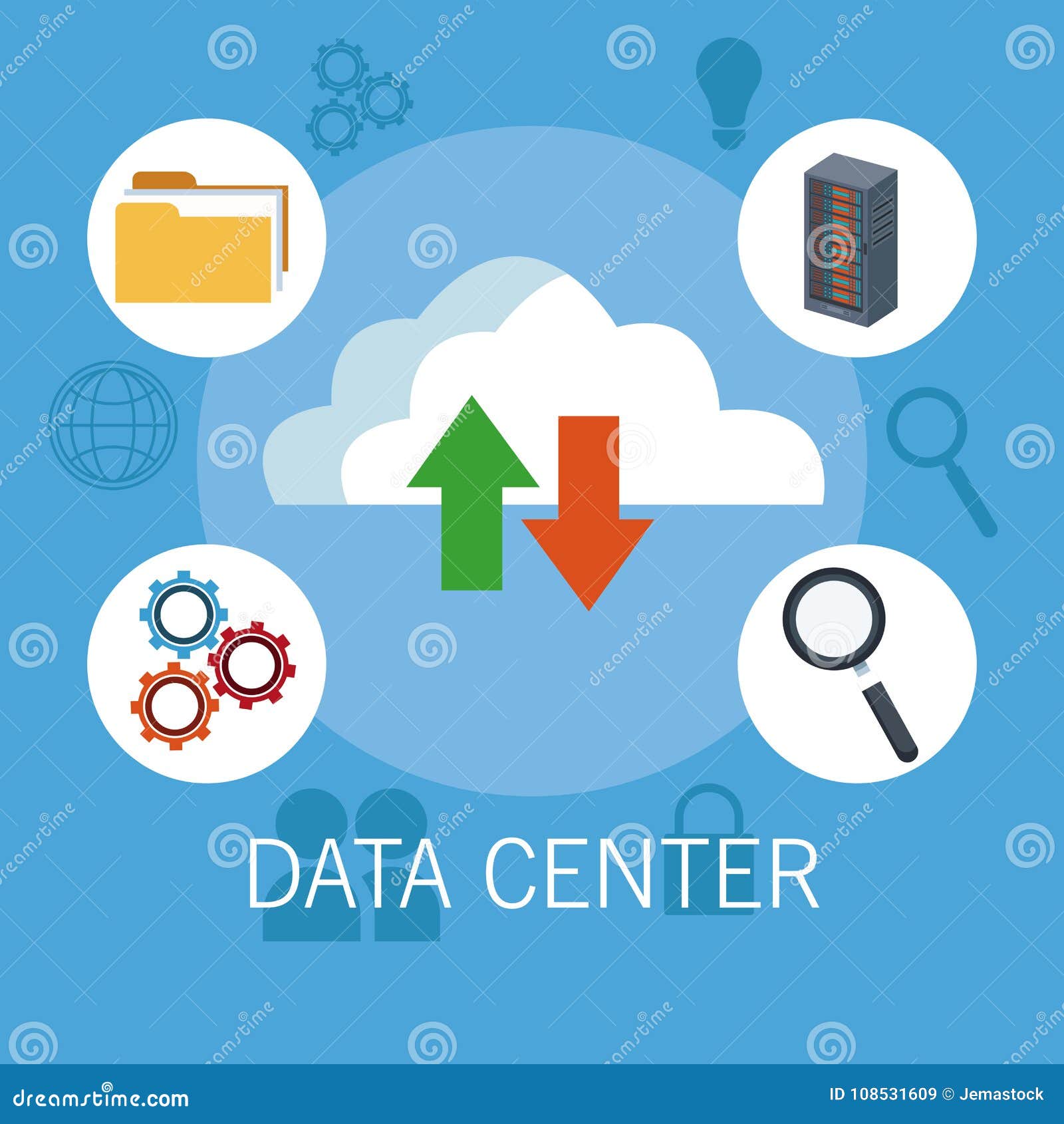Data Center Technology Icons Stock Vector - Illustration of business ...
