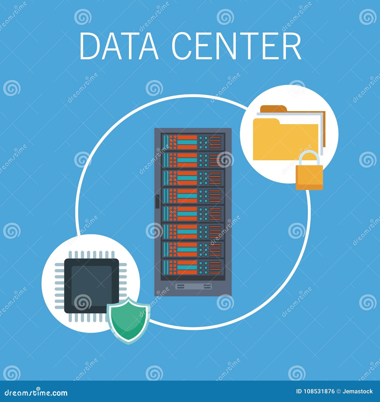 Data Center Technology Icons Stock Vector - Illustration of service ...