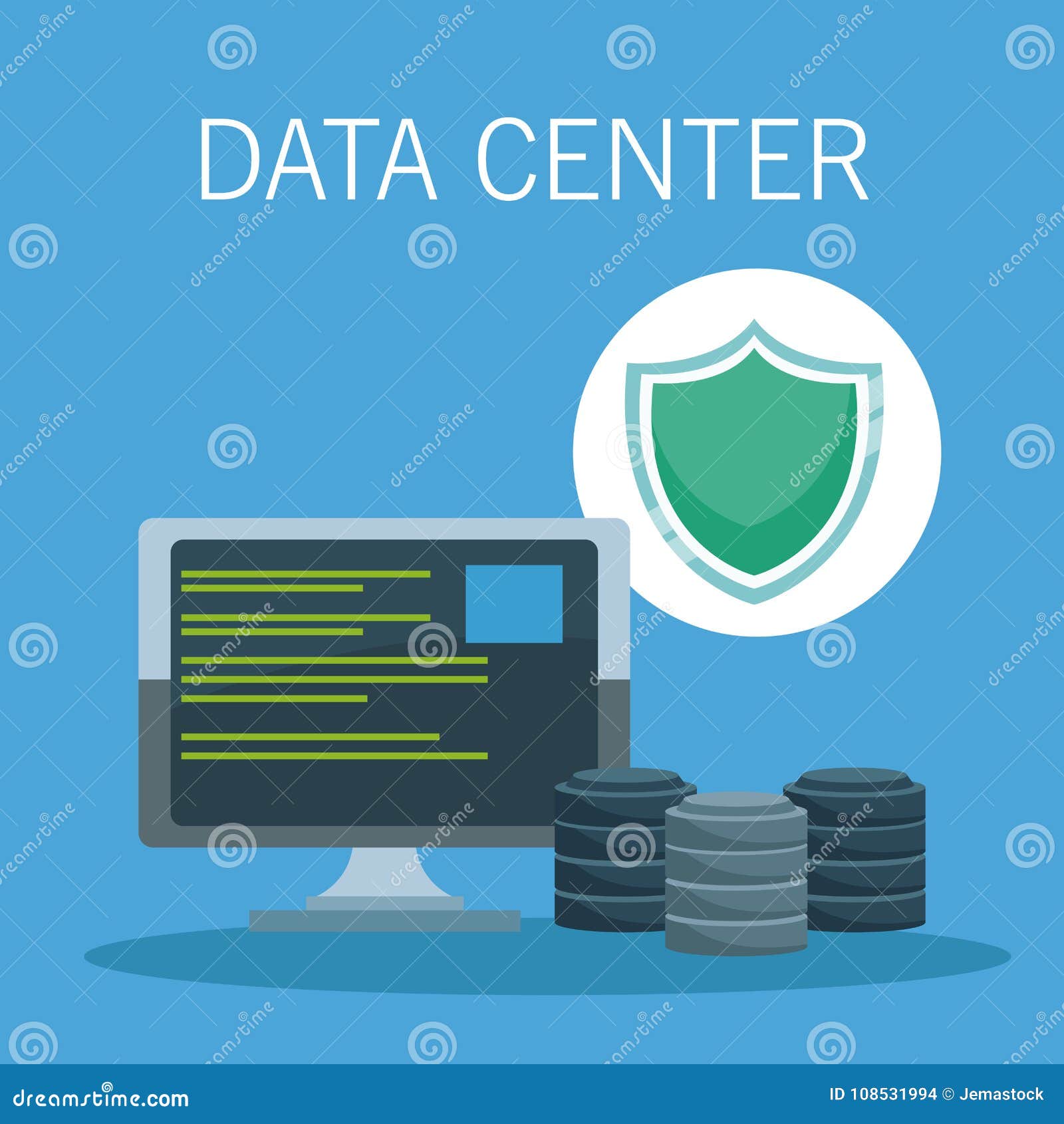 Data Center Technology Icons Stock Vector - Illustration of backup ...
