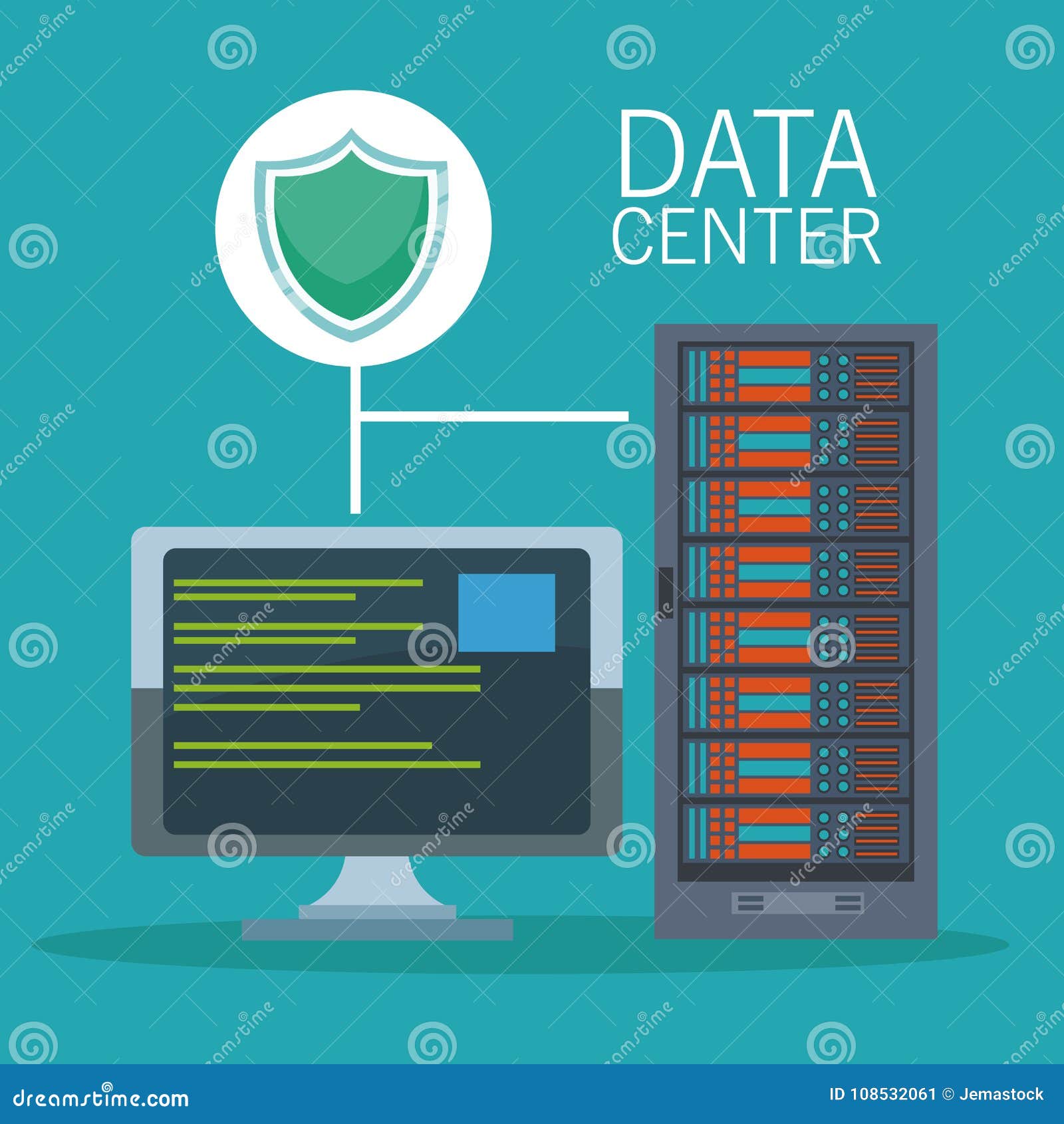 Data Center Technology Icons Stock Vector - Illustration of equipment ...