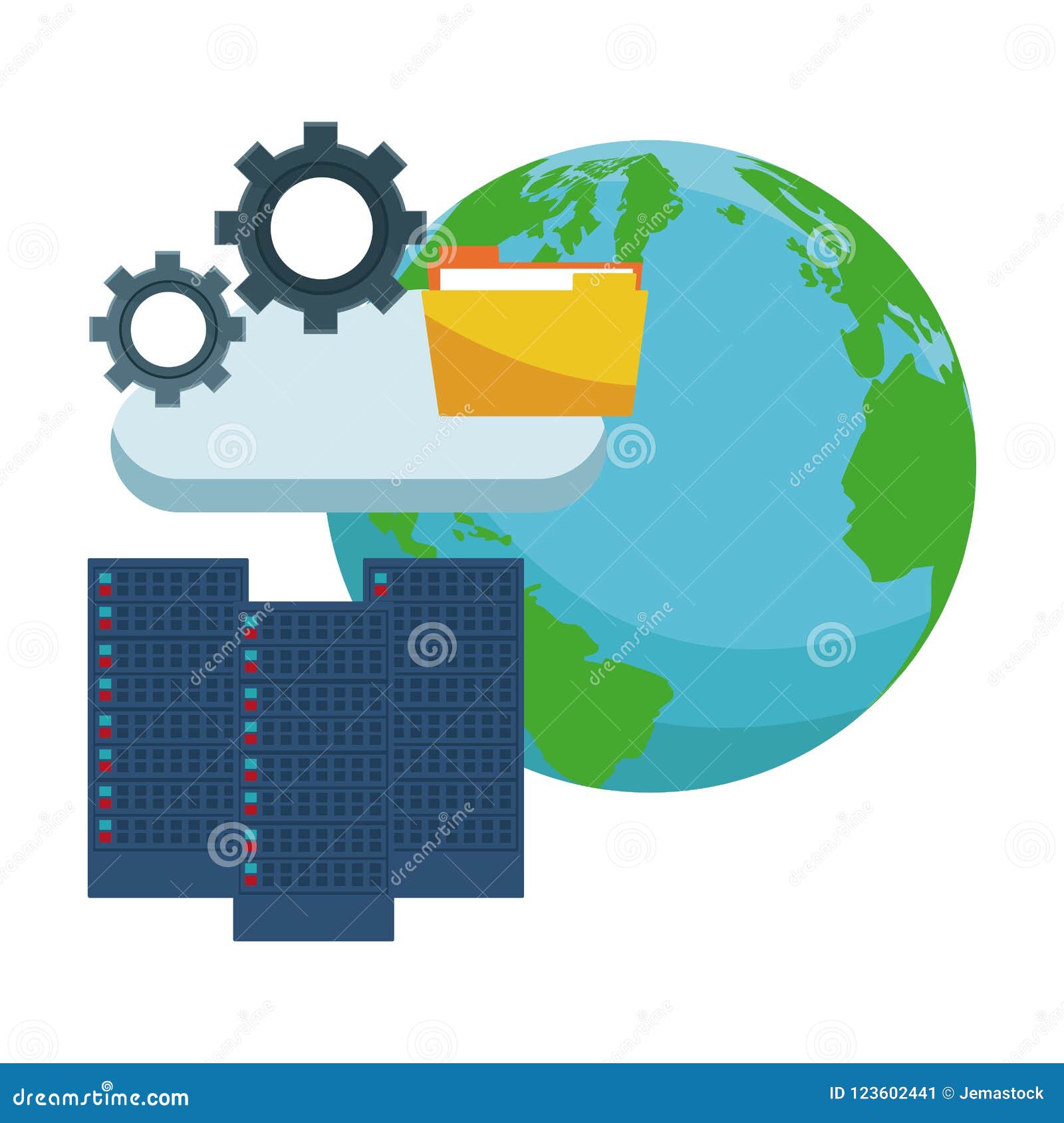 Data center technology stock vector. Illustration of vector - 123602441