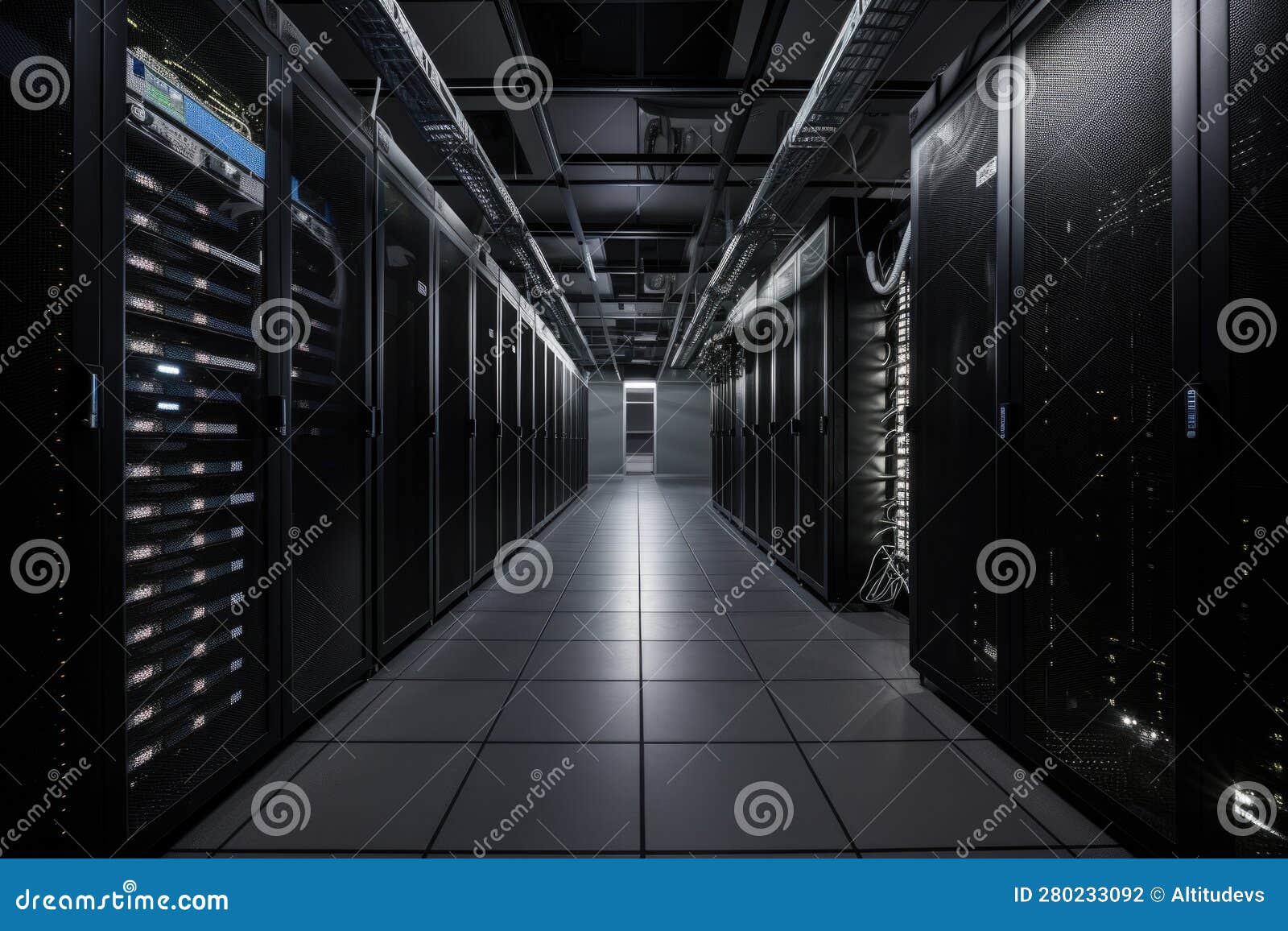 Racks With Servers Are Installed In The Server Room Of The Data Center ...