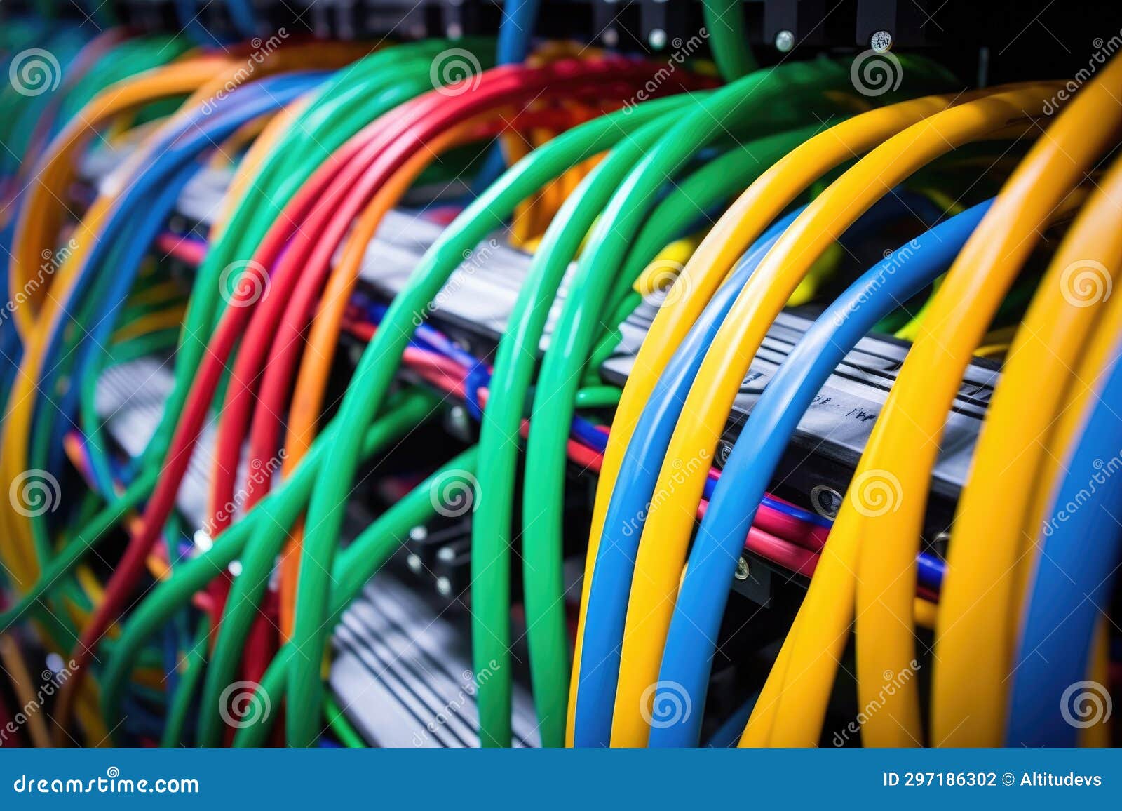 Data Centers Cable Management System Close-up Stock Photo - Image of ...