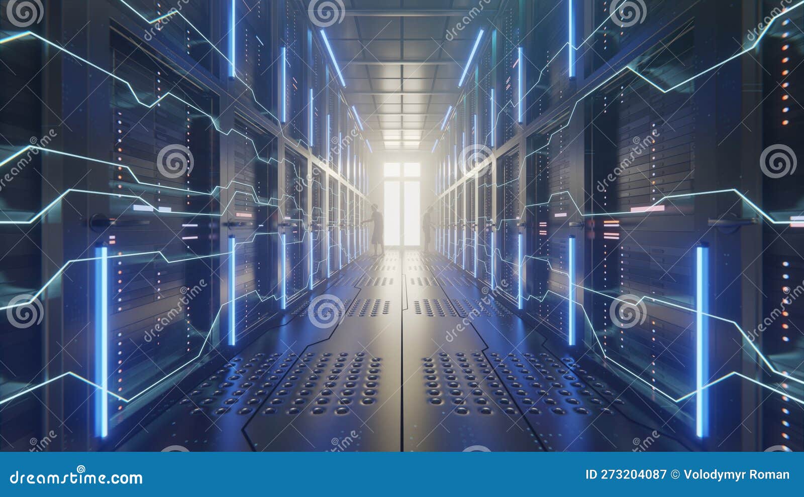 Data Centers with People Working are Technology-connected and Mining AI ...