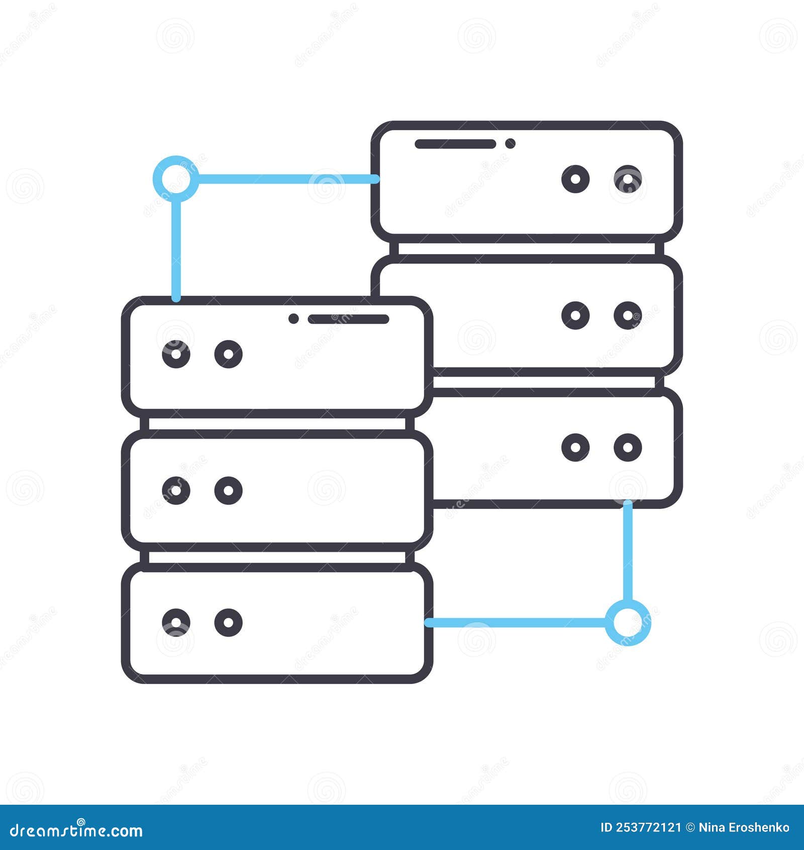 Data Centre Line Icon, Outline Symbol, Vector Illustration, Concept ...