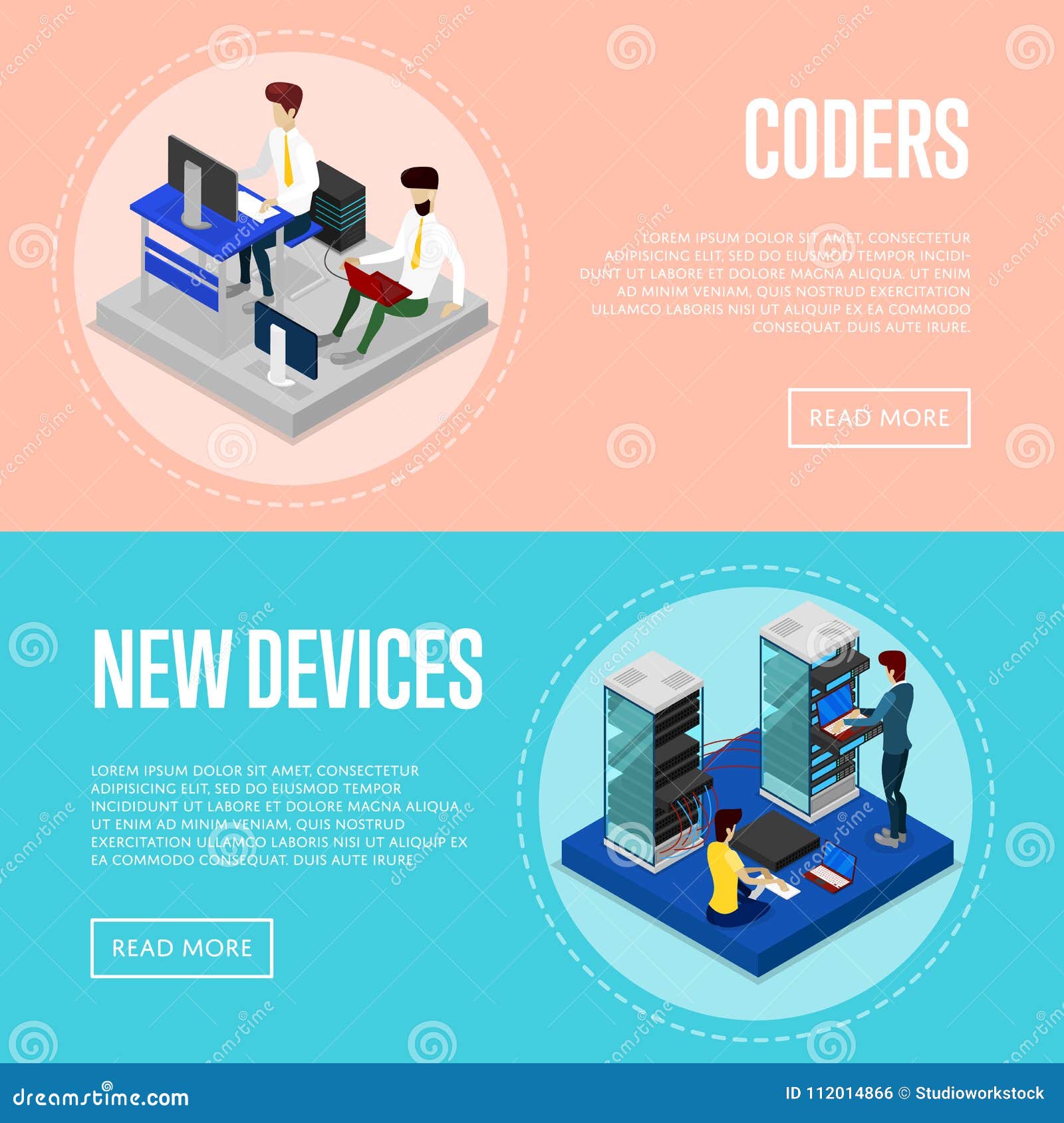 Data Centre Upgrading Service Isometric Posters Stock Vector ...