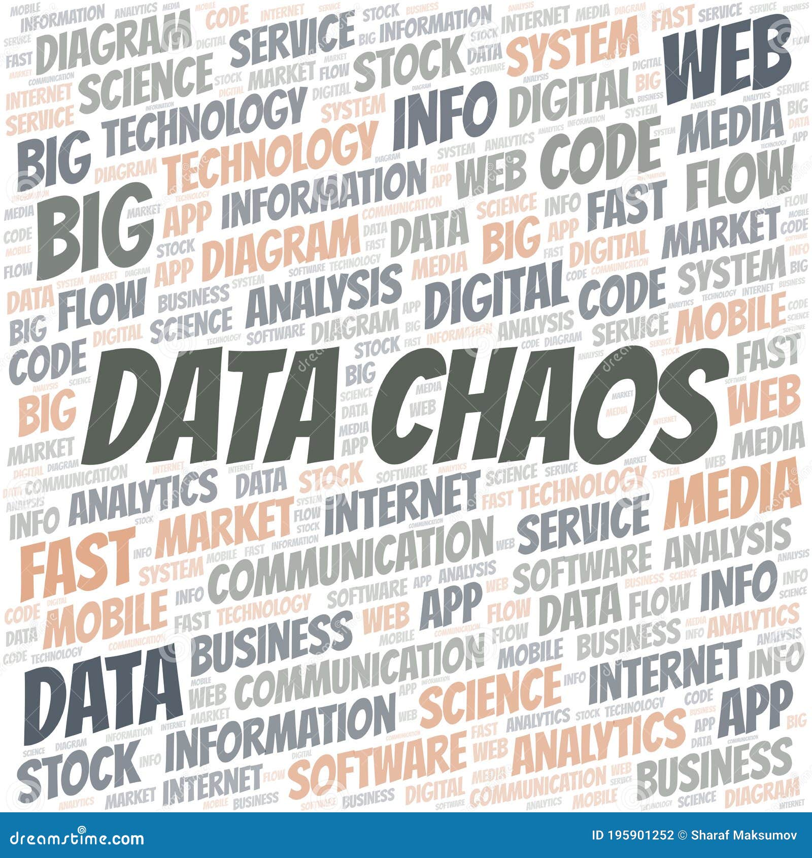 Data Chaos Vector Word Cloud, Made with Text only. Stock Illustration ...