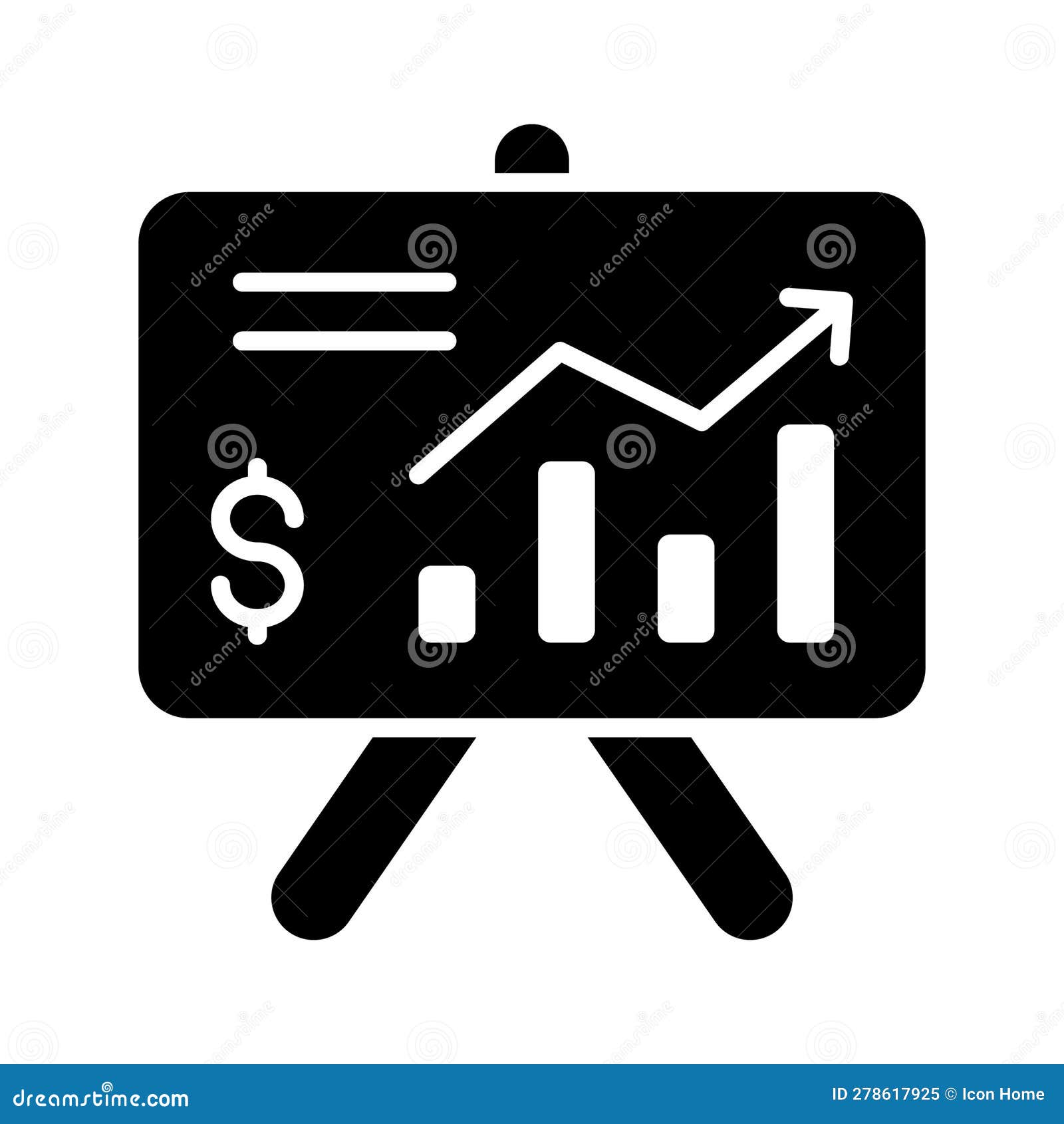 Data Chart on Board Showing Vector of Presentation in Trendy Style ...