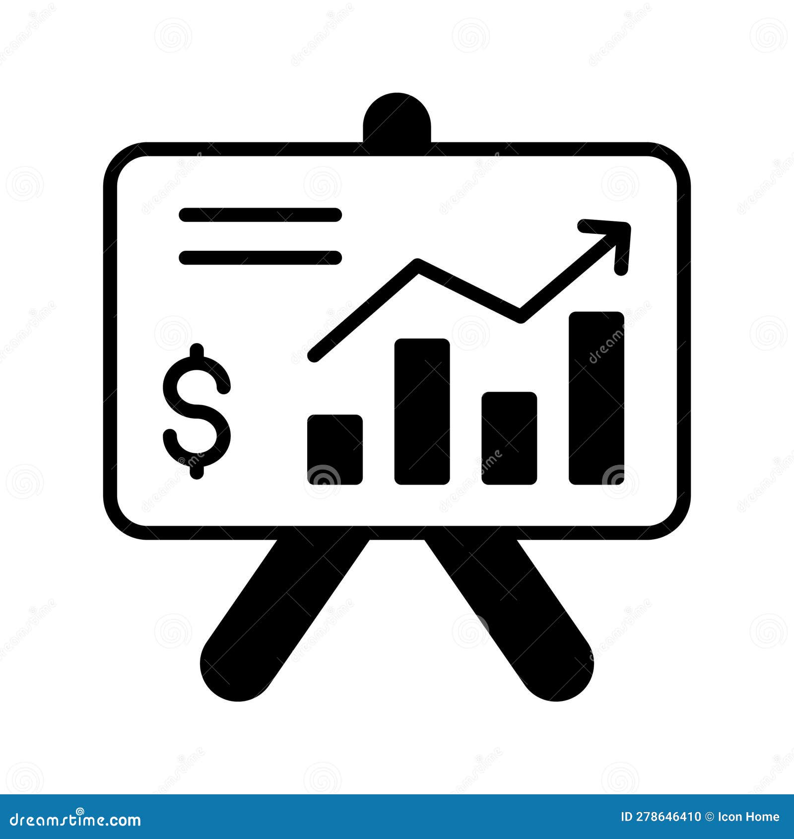 Data Chart on Board Showing Vector of Presentation in Trendy Style ...