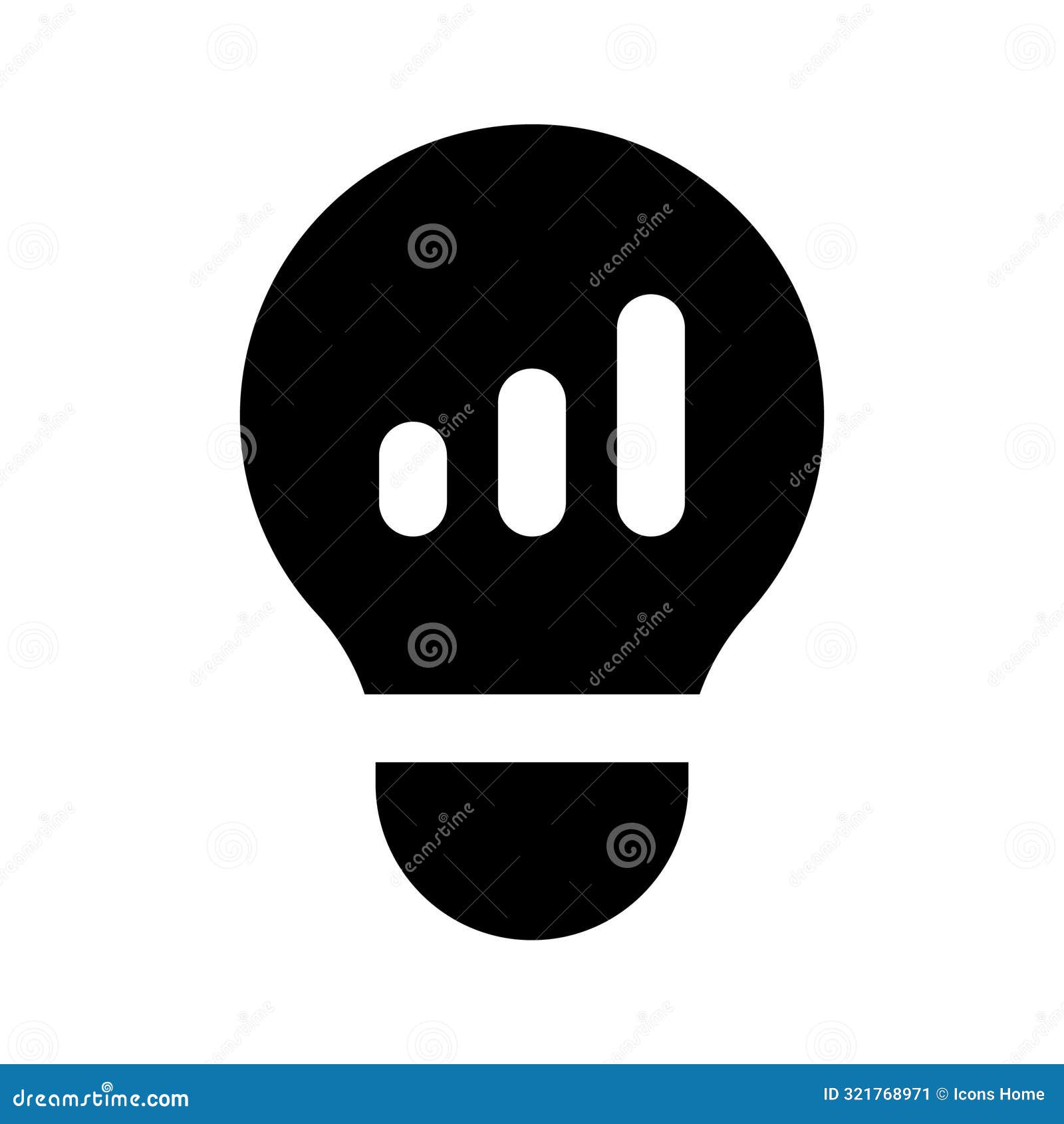 Data Chart on Bulb Denoting Icon of Creative Analysis in Modern Style ...