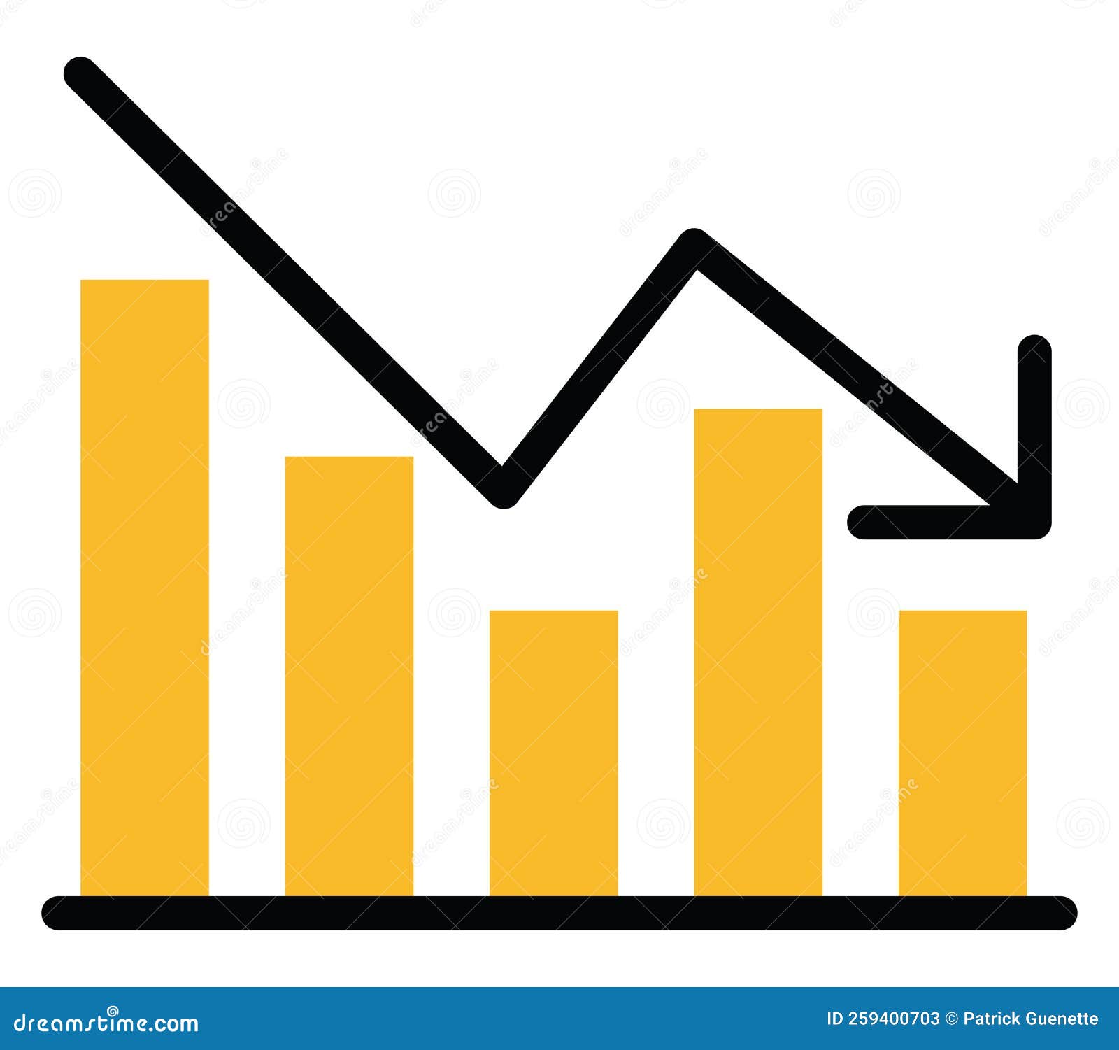 Bar Chart. Decreasing. Bar Graph. Isolated. White Color. Royalty-Free ...