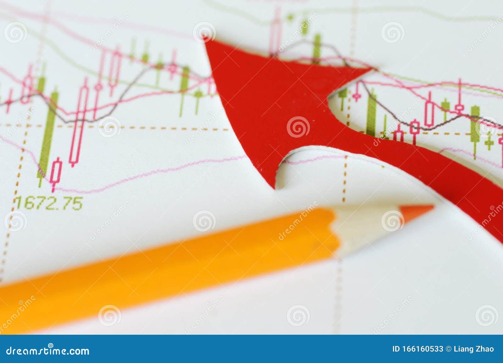 Data Charts, Pencils, and Arrows. Stock Image - Image of peer, coloured ...