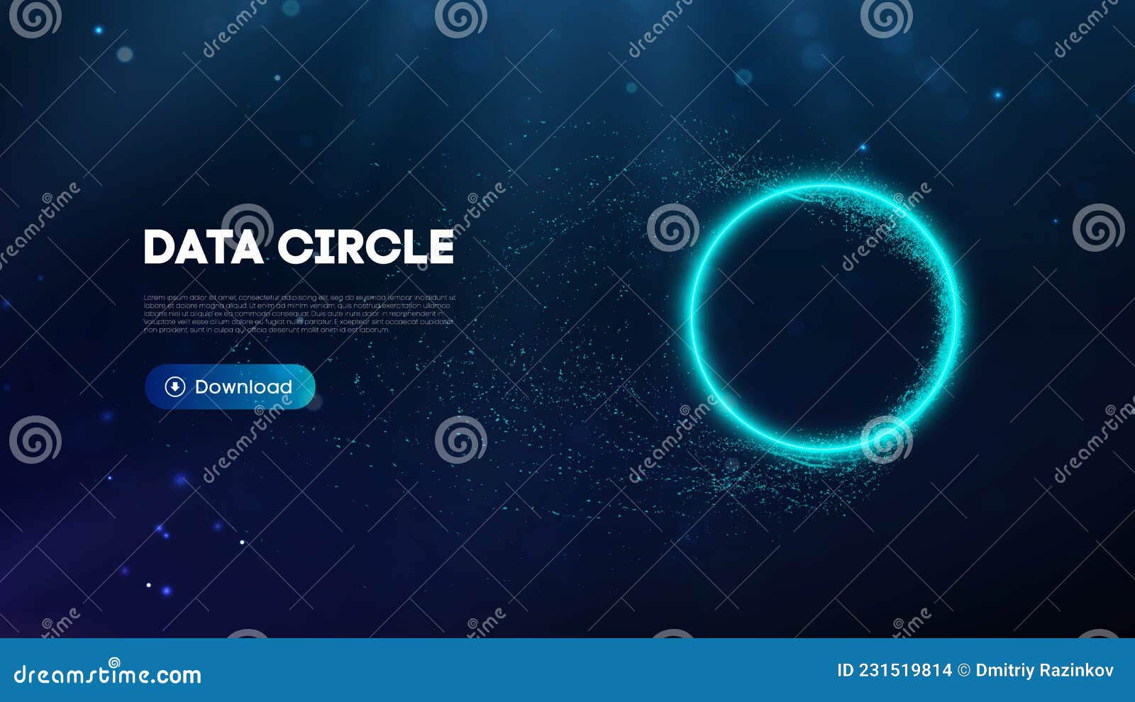 Data Circle Digital Technology Background. Internet Network Abstract ...