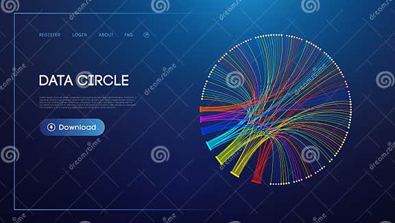Data Circle Line Flow and Future Technology. Data Stream Cloud Network. Stock Illustration ...