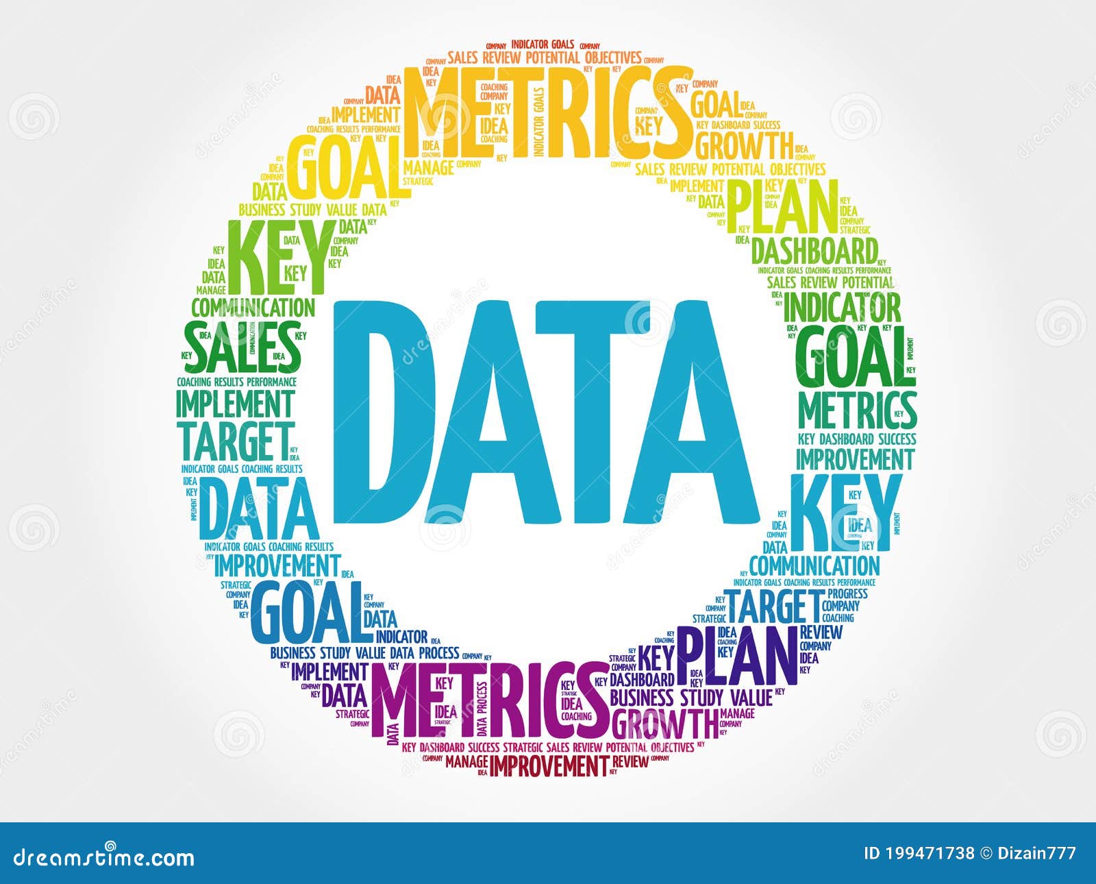 Data circle word cloud stock illustration. Illustration of performance ...