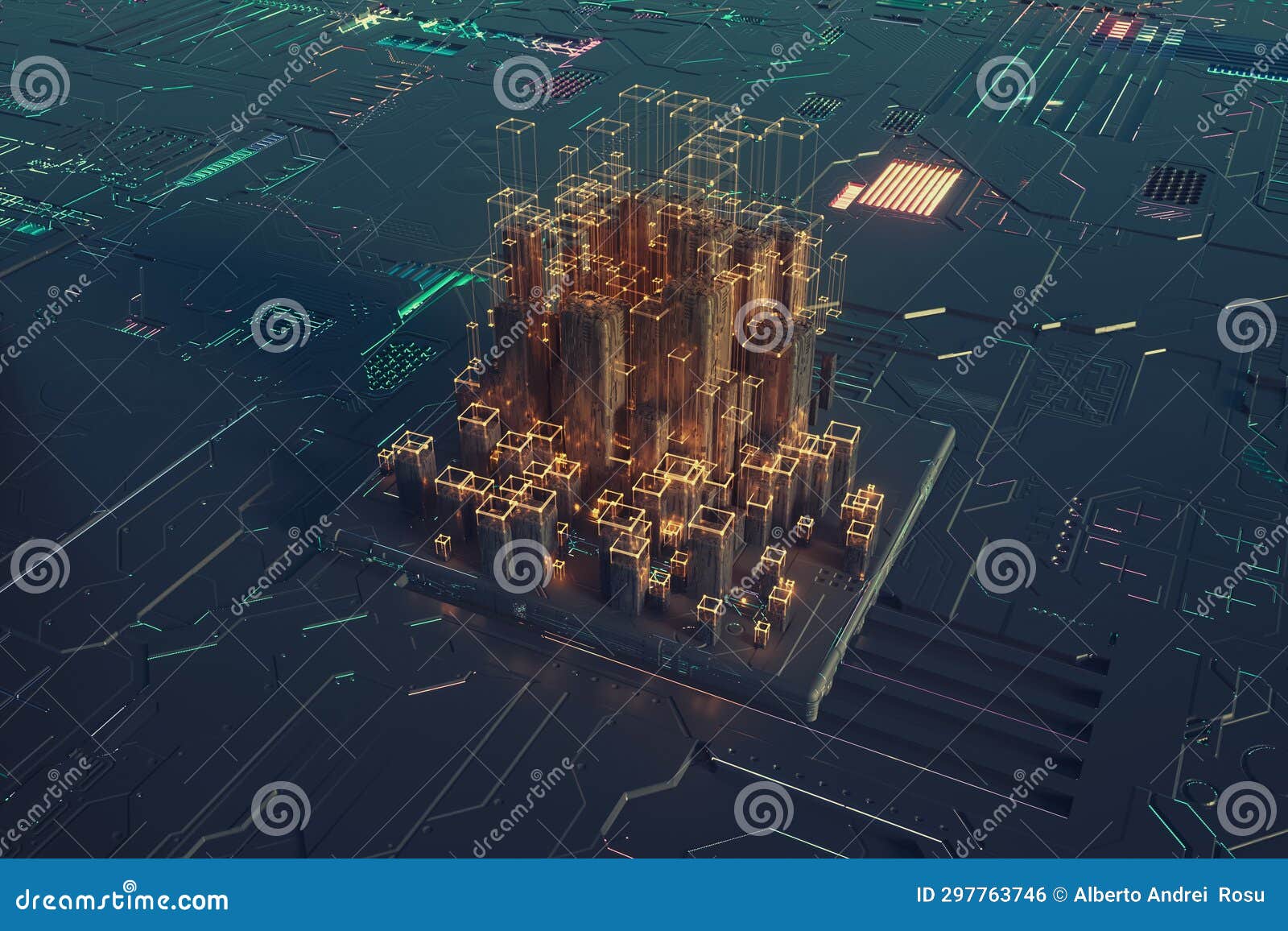 Data circuit stock illustration. Illustration of internet - 297763746