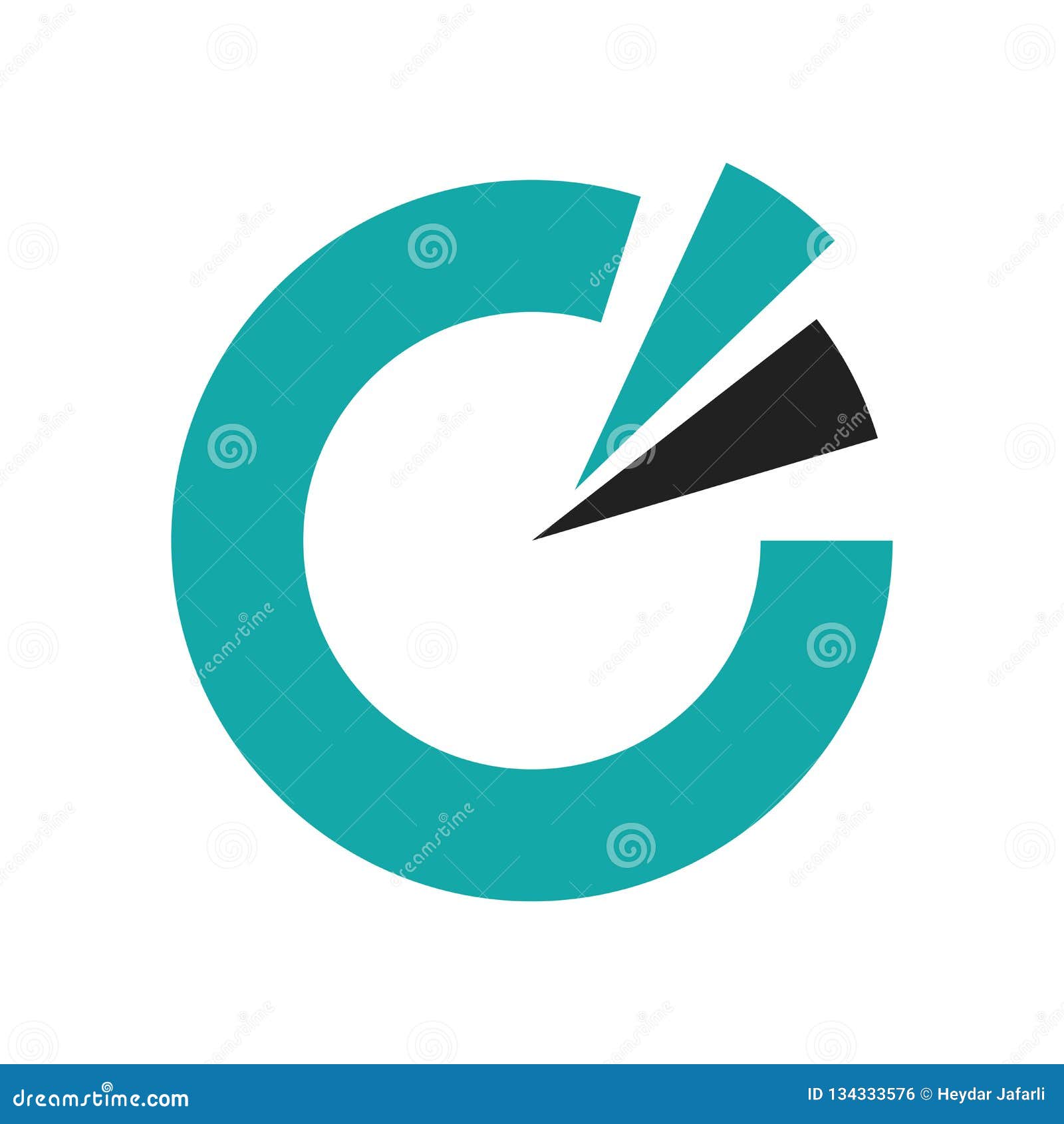 Data Circular Chart Icon Vector Sign and Symbol Isolated on White ...