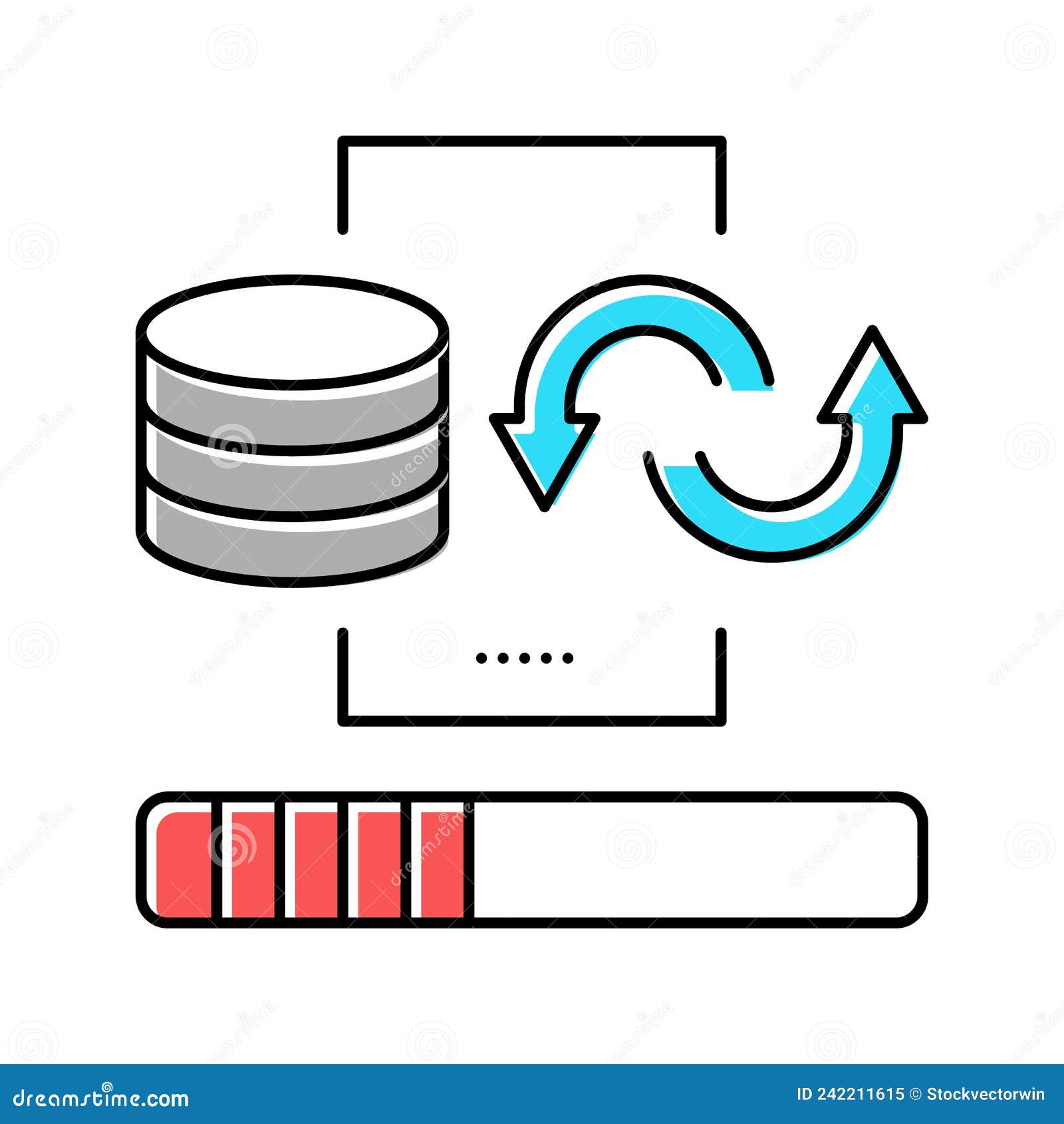 Data Cleaning Digital Processing Color Icon Vector Illustration Stock ...