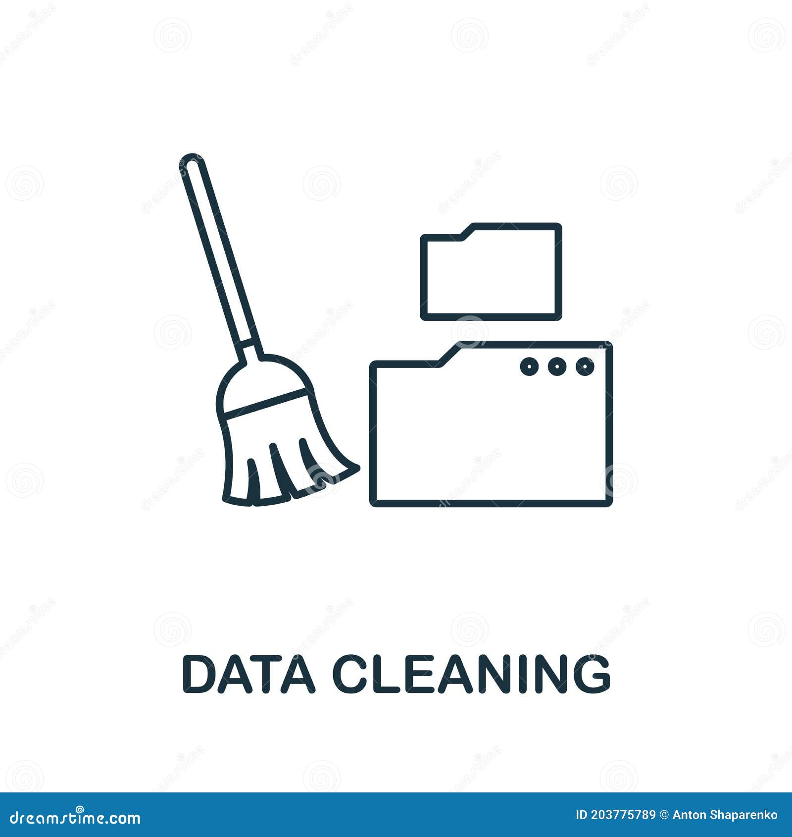Data Cleaning Icon. Line Style Element from Data Organization ...