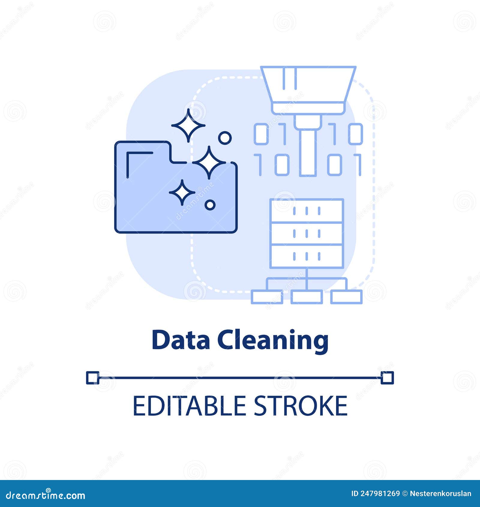 Data Cleaning Light Blue Concept Icon Stock Vector - Illustration of ...