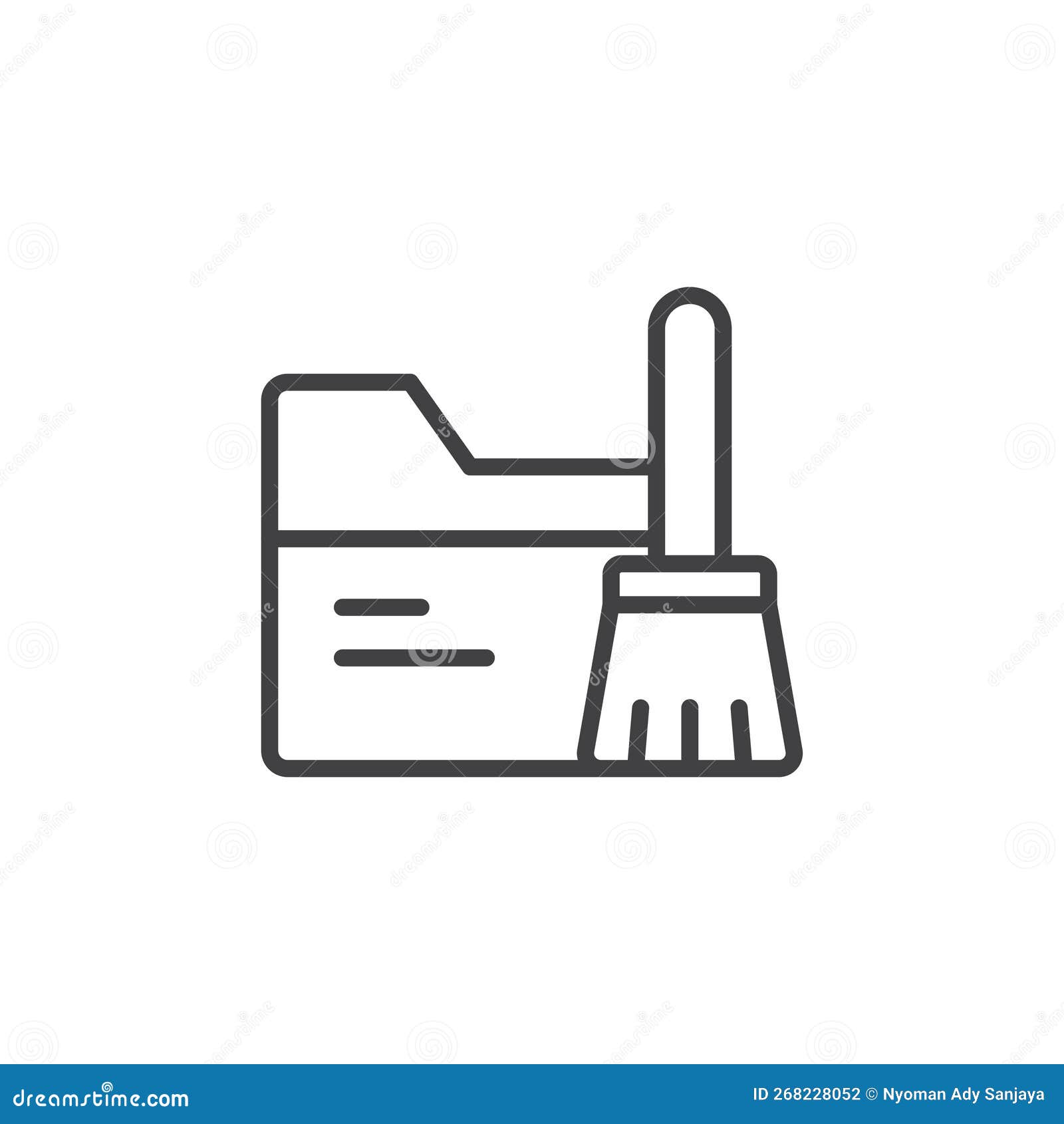 Data Cleaning Line Icon. Database and Brush Linear Style Sign for ...