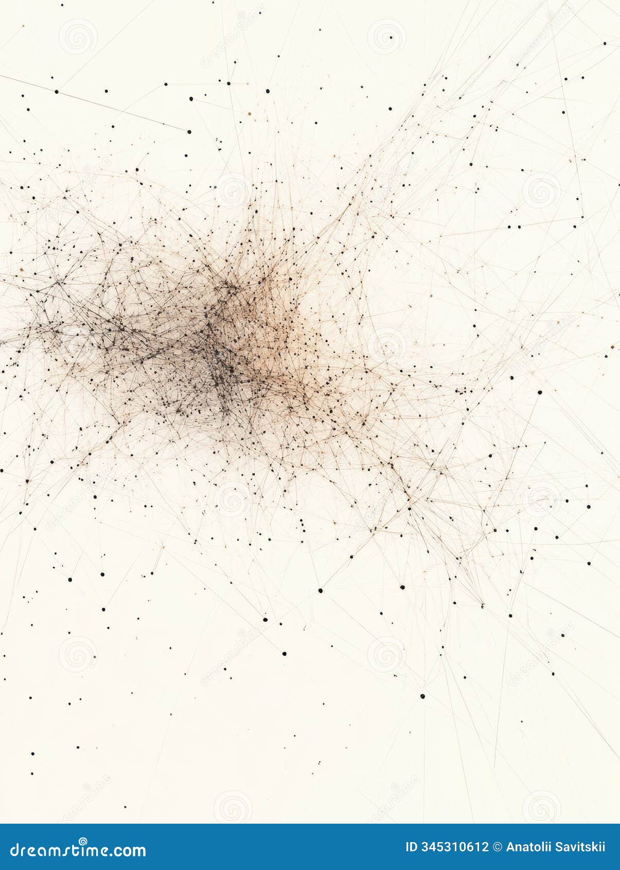 A Data Cloud is Illustrated with Numerous Thin Lines Radiating Outward ...