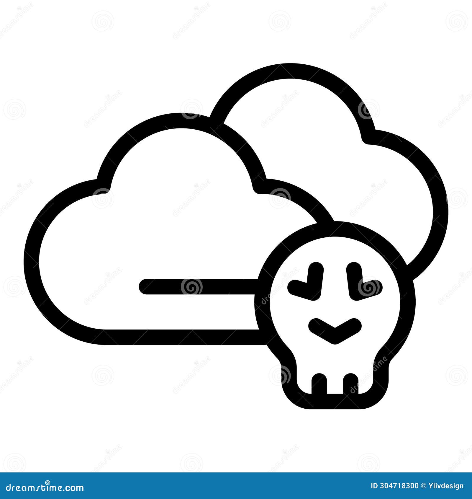 Data Cloud Loss Icon Outline Vector. Erase System Stock Illustration ...