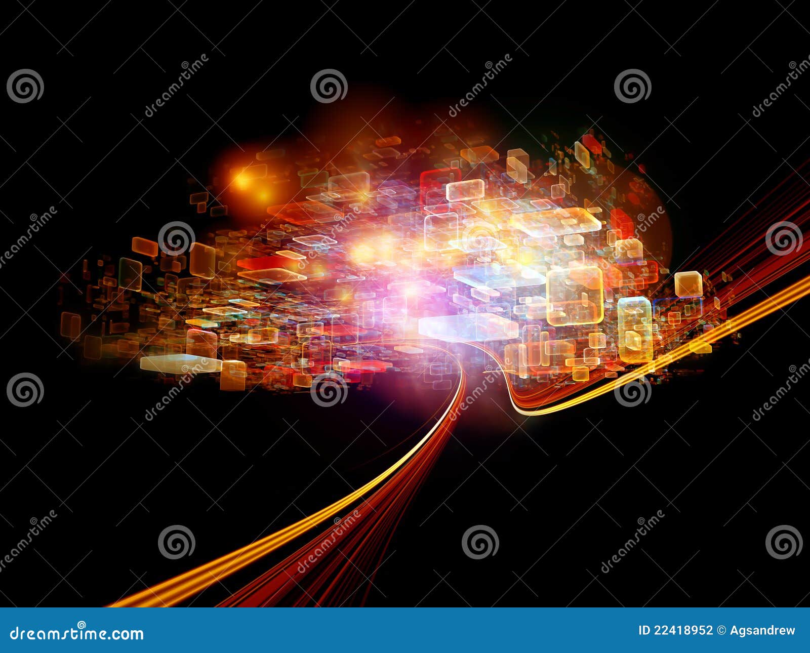 Data Cloud Motion Trail stock illustration. Illustration of yellow ...