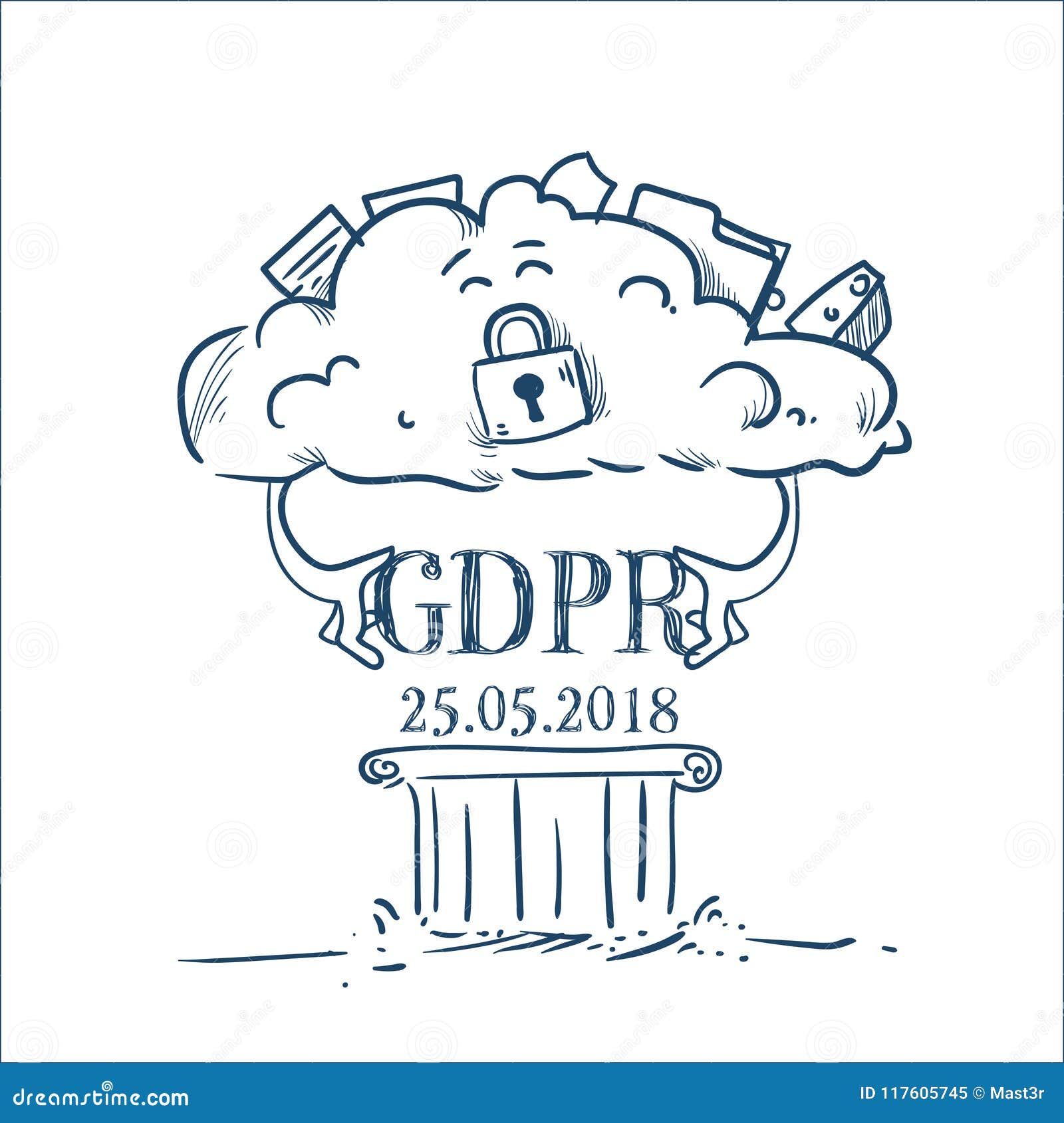 Data Cloud Over Pillar General Data Protection Regulation GDPR Server ...
