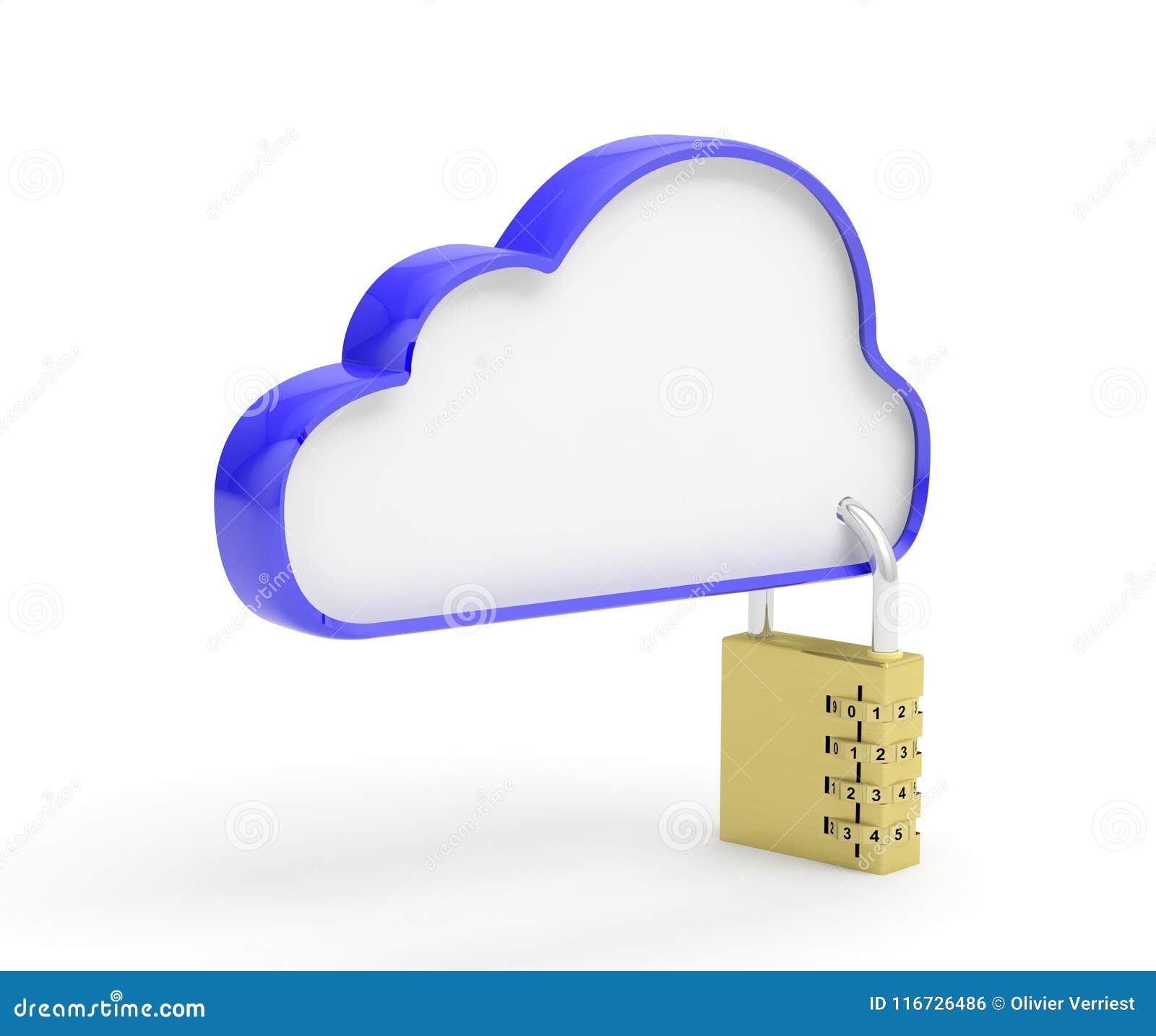 Data Cloud Padlock protect stock illustration. Illustration of cloud ...