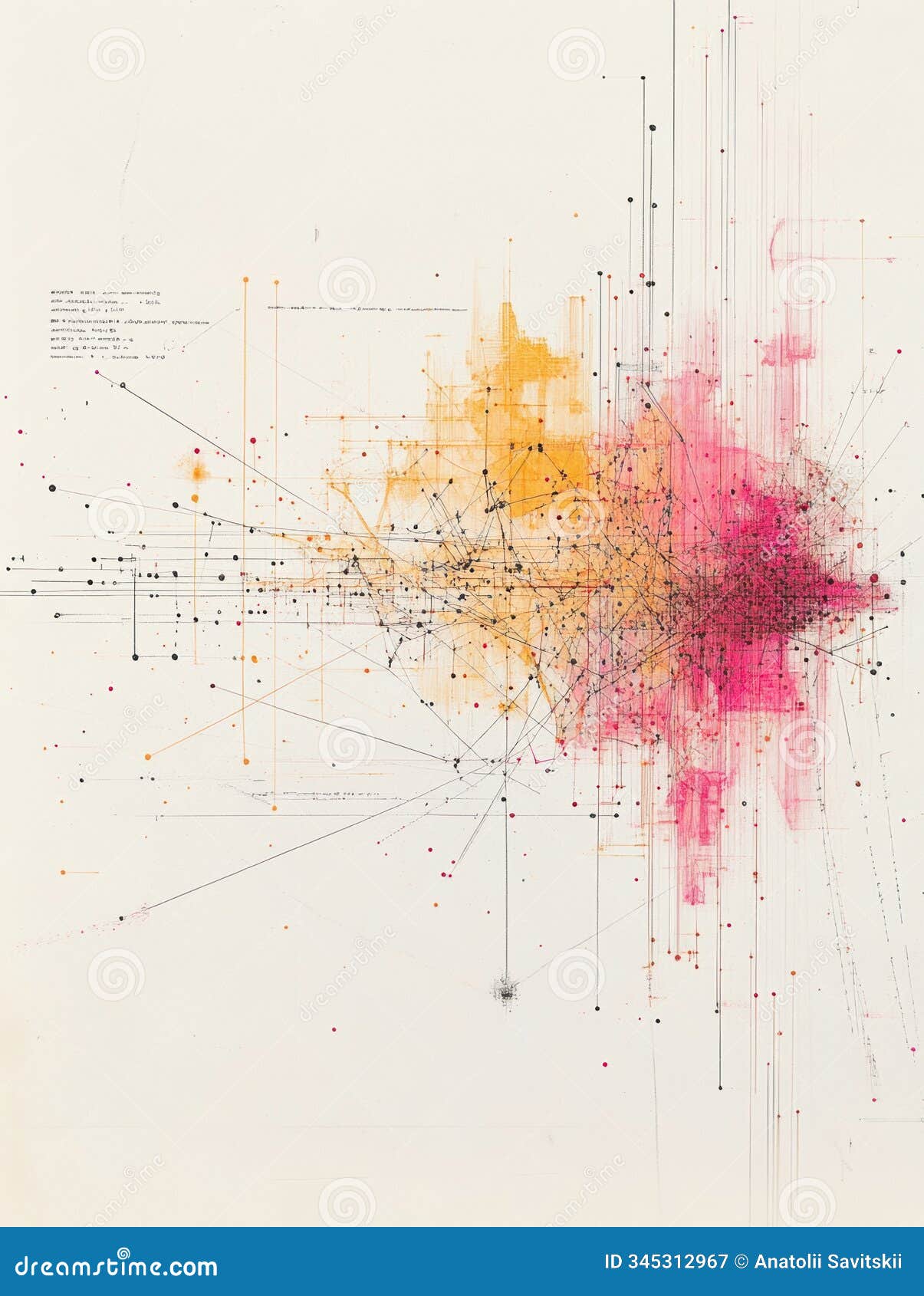 A Data Cloud Schematic Prominently Displays Thin Lines Radiating ...