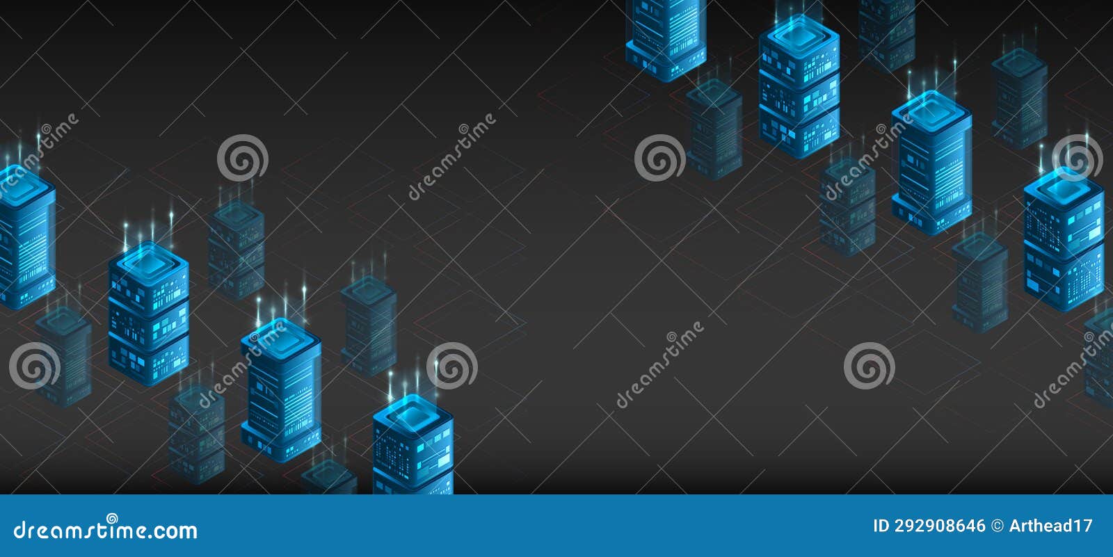 Data Cloud Storage Technology. Database and Data Center Vector ...