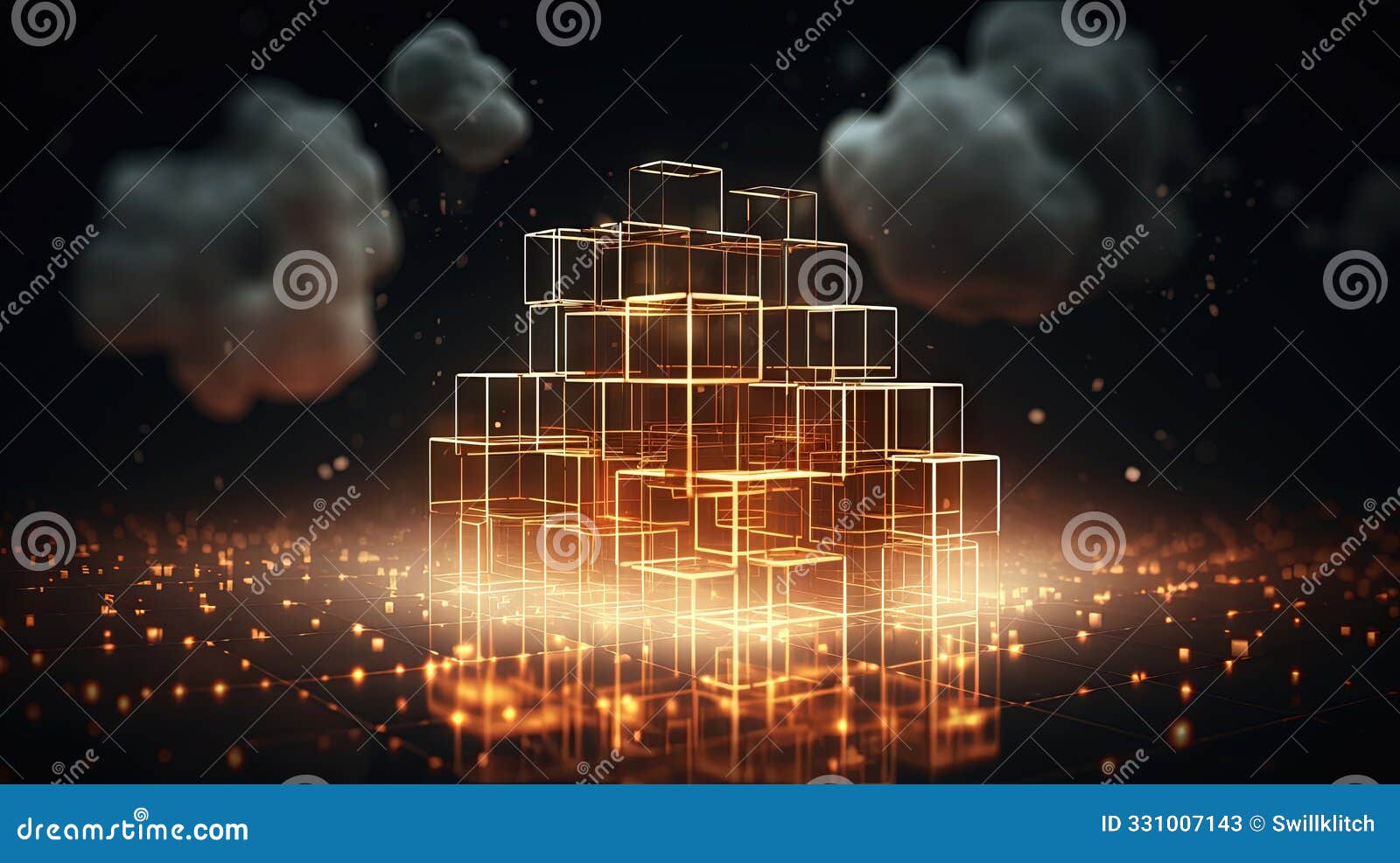 Data Cloud Structure Concept with Digital Technology Cloud Sign for ...