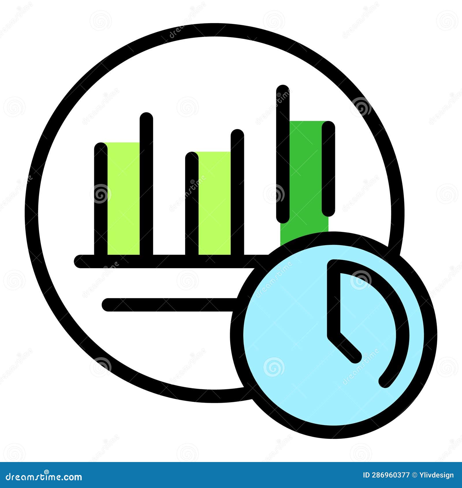 Data Cloud Time Icon Vector Flat Stock Illustration - Illustration of ...