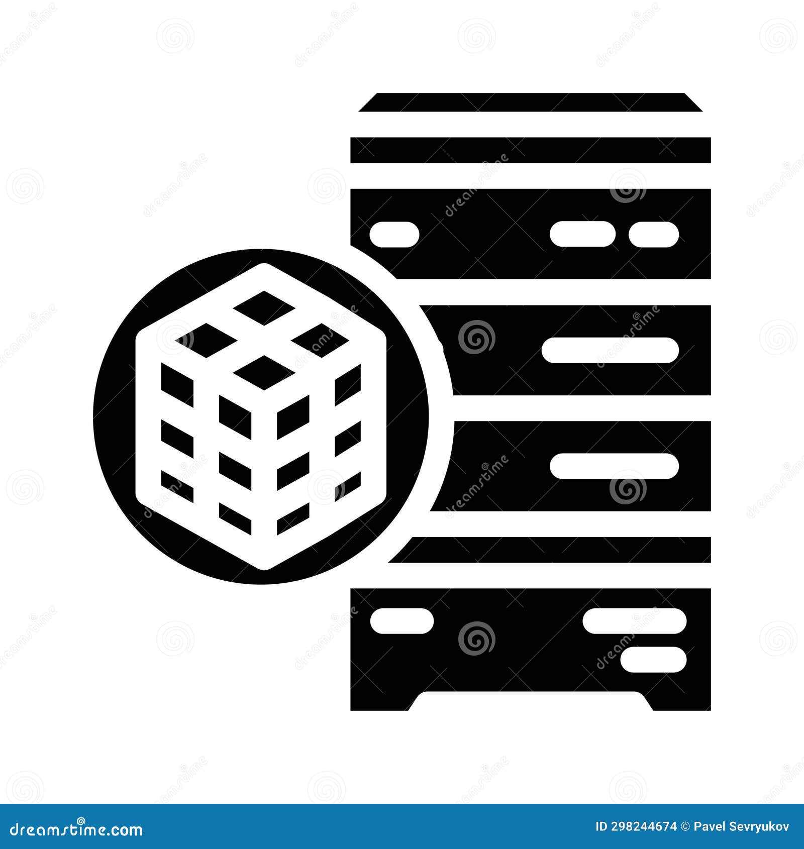 Data Clustering Database Glyph Icon Vector Illustration Stock Vector